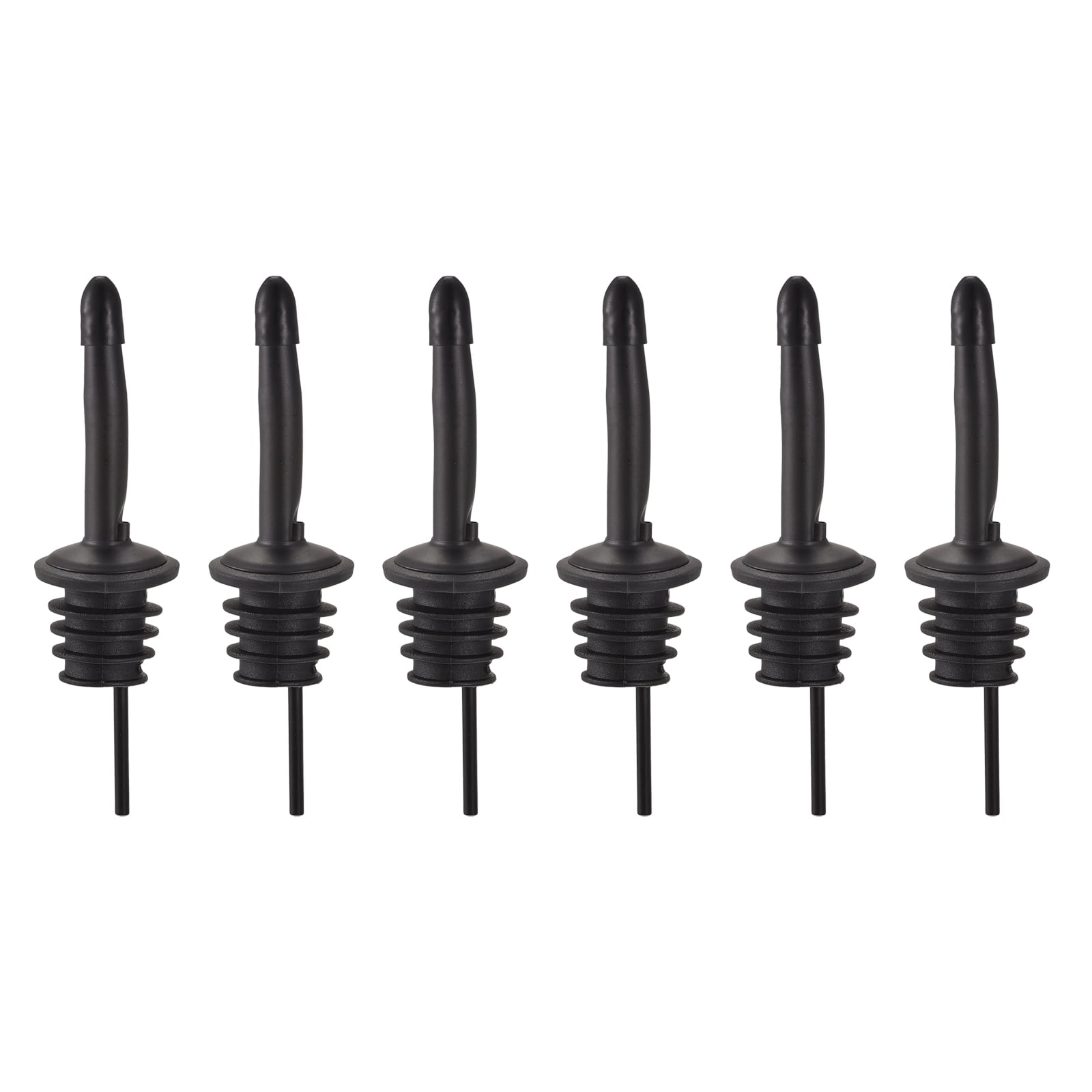 Uxcell 6pcs Stainless Steel Liquor Pourers, Wine Pourers with Rubber ...