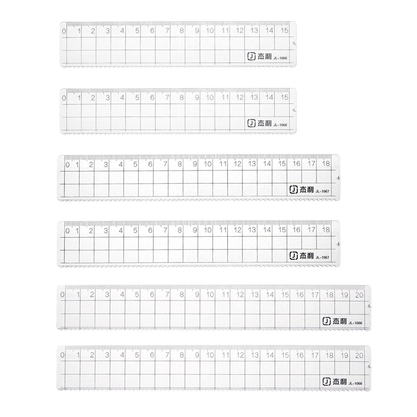 Uxcell 6pcs Straight Plastic Ruler 15cm,18cm,20cm Metric Plastic Clear ...