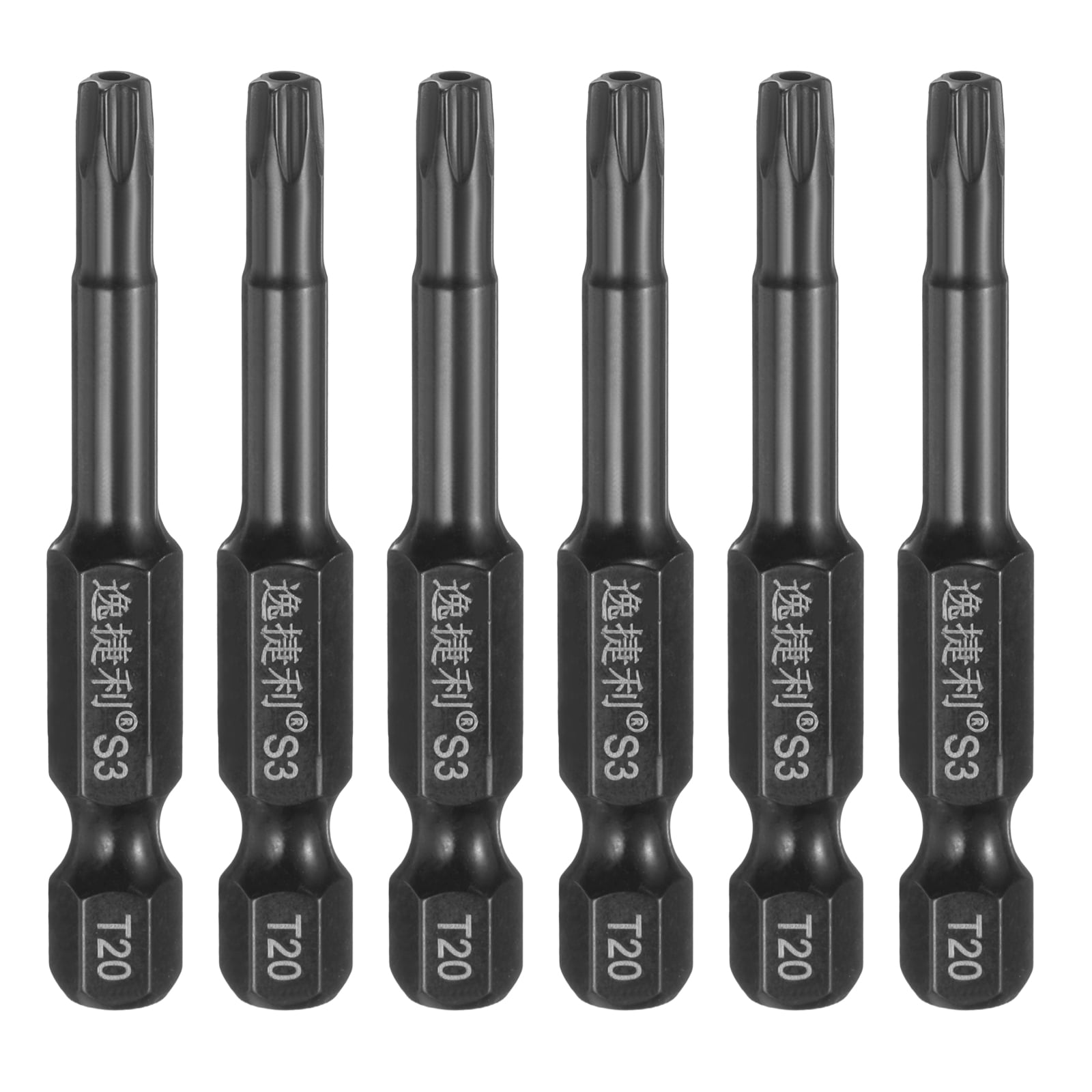 Uxcell 6pcs T20 Torx Screwdriver Bit 1/4" Hex Shank 50mm/2" Length S3 ...