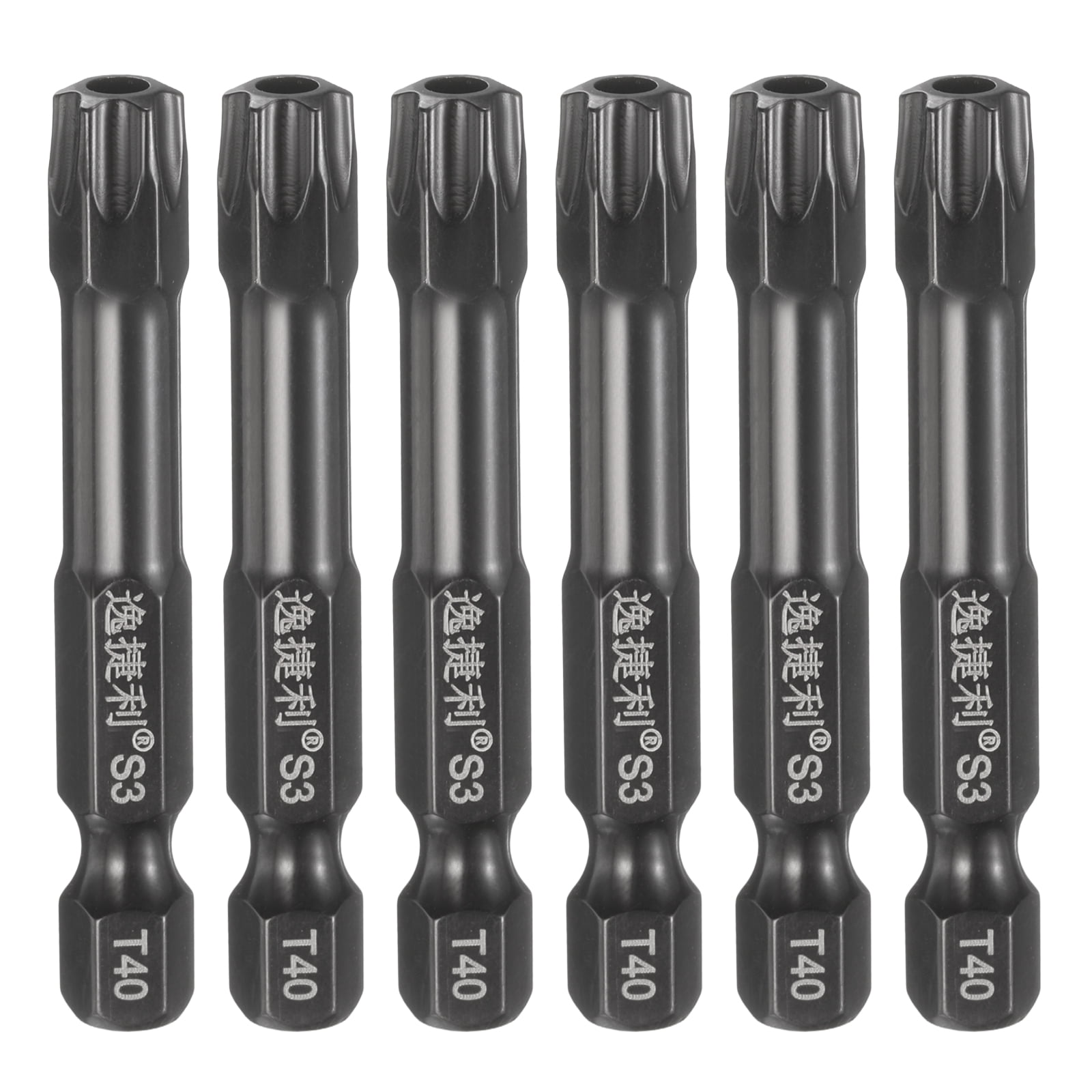 Uxcell 6pcs T40 Torx Screwdriver Bit 1/4" Hex Shank 50mm/2" Length S3 ...