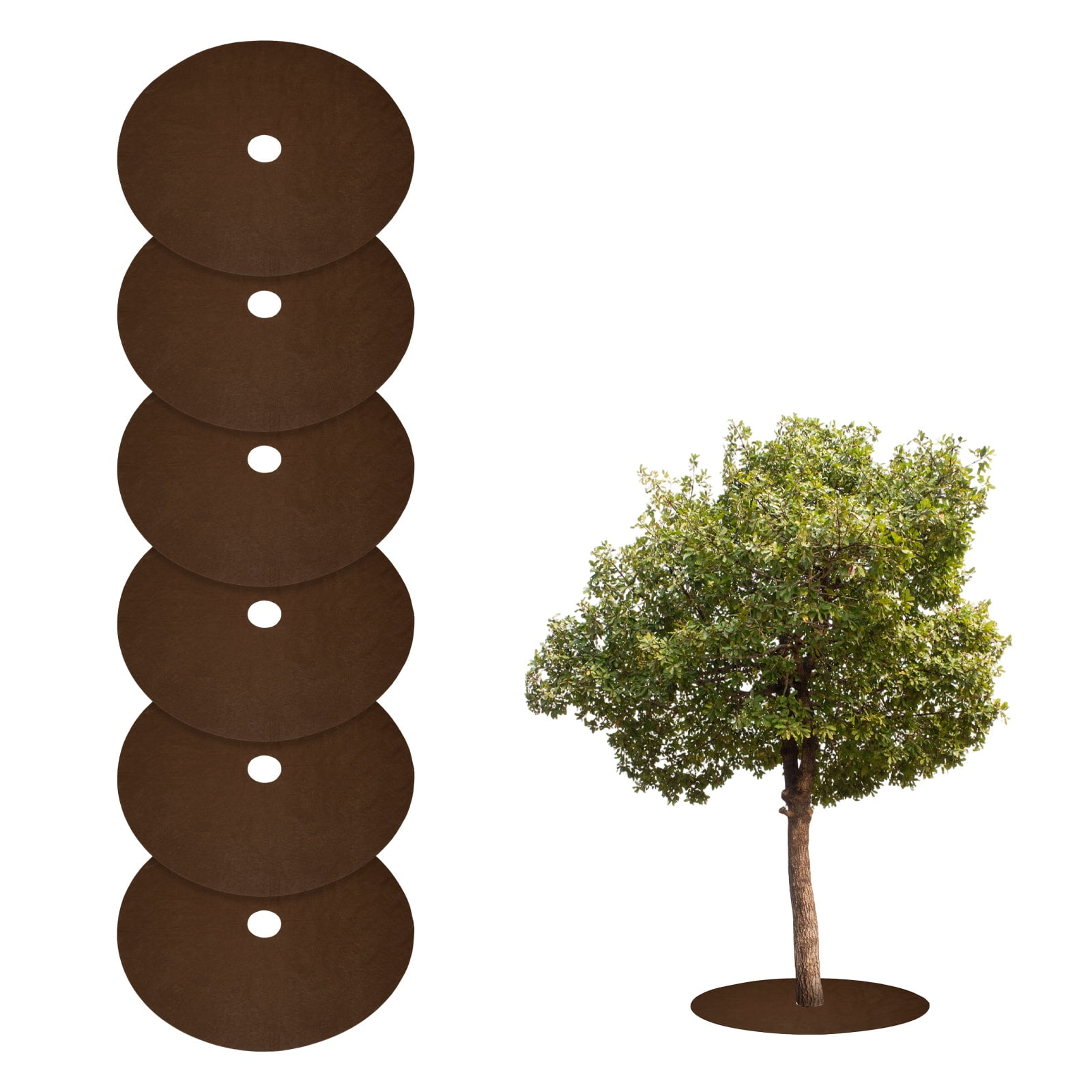 Uxcell 6pcs Tree Mulch Ring 36.2 Inch Non-Woven Round Tree Protector ...