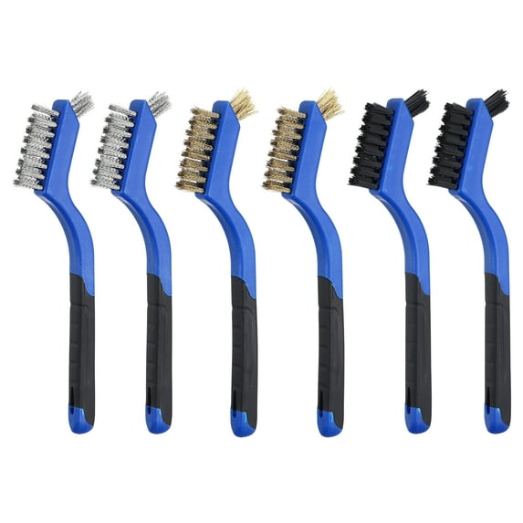 Uxcell 6pcs Wire Brushes Nylon/Stainless Steel/Steel Cleaning Brushes ...