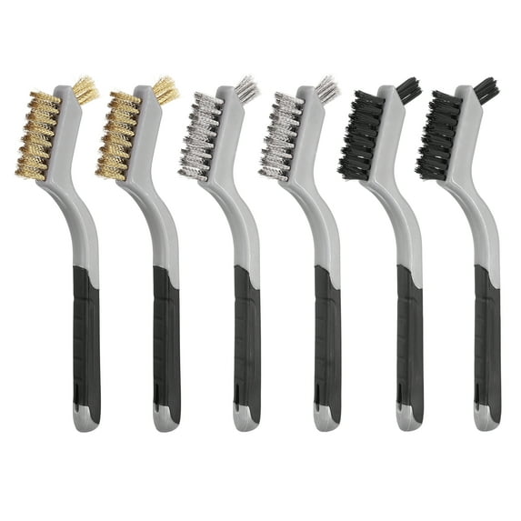 Uxcell 6pcs Wire Brushes Nylon/Stainless Steel/Steel Cleaning Brushes ...