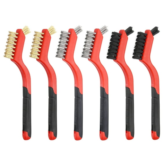 Uxcell 6pcs Wire Brushes Nylon/Stainless Steel/Steel Cleaning Brushes ...