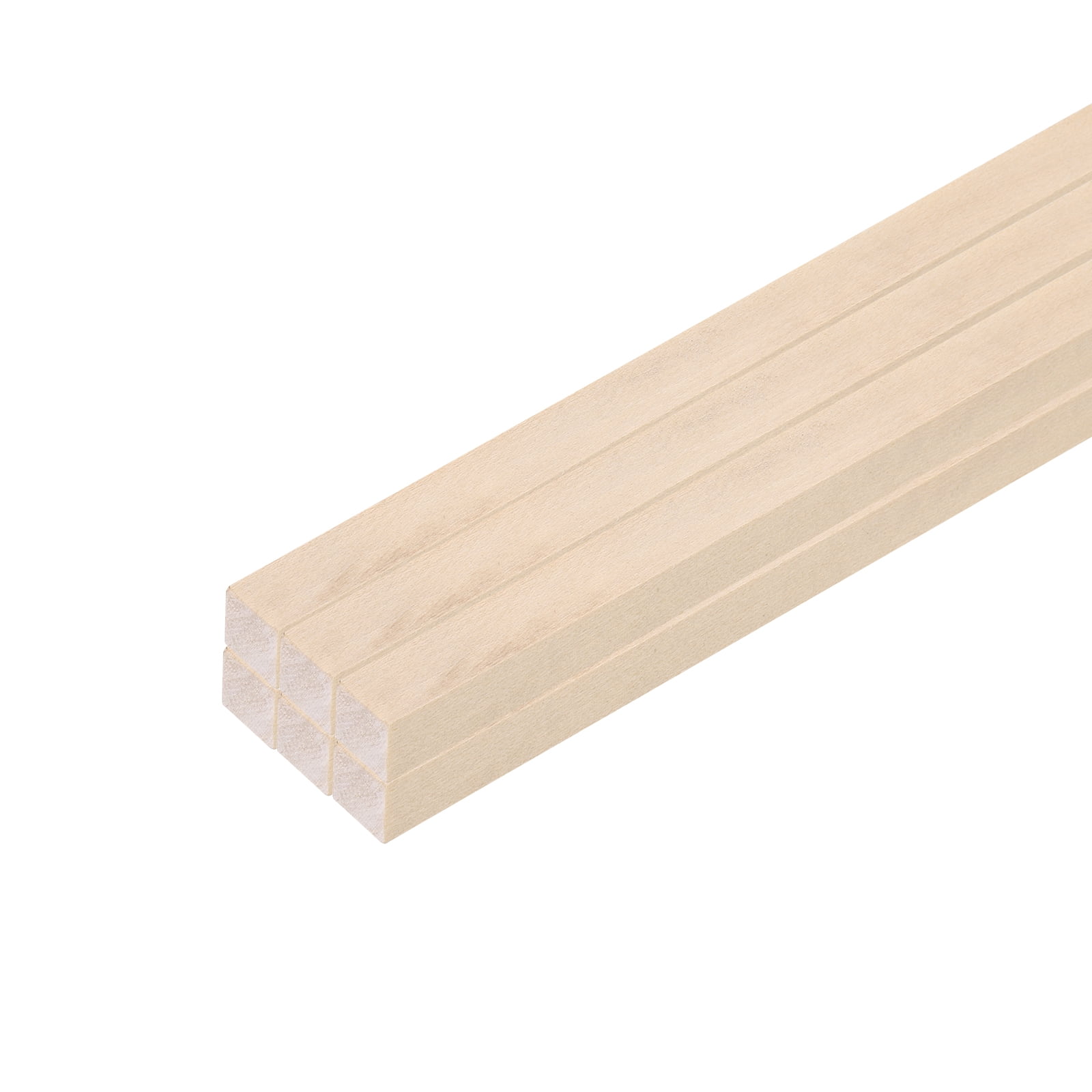 Uxcell 6pcs Wood sticks, 3/8"x 3/8" x 12" Rectangle Wooden Cube Wood ...
