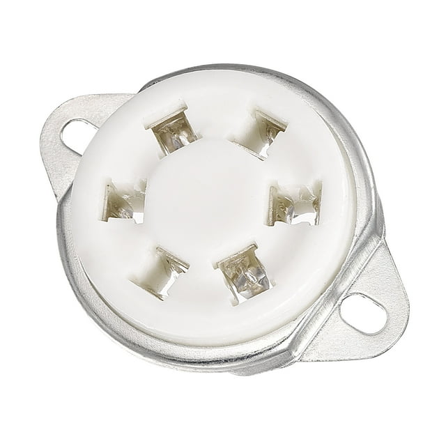 Uxcell 6pin Tube Socket Ceramics,for Vacuum Tube,Tinning plate for 2A5 ...