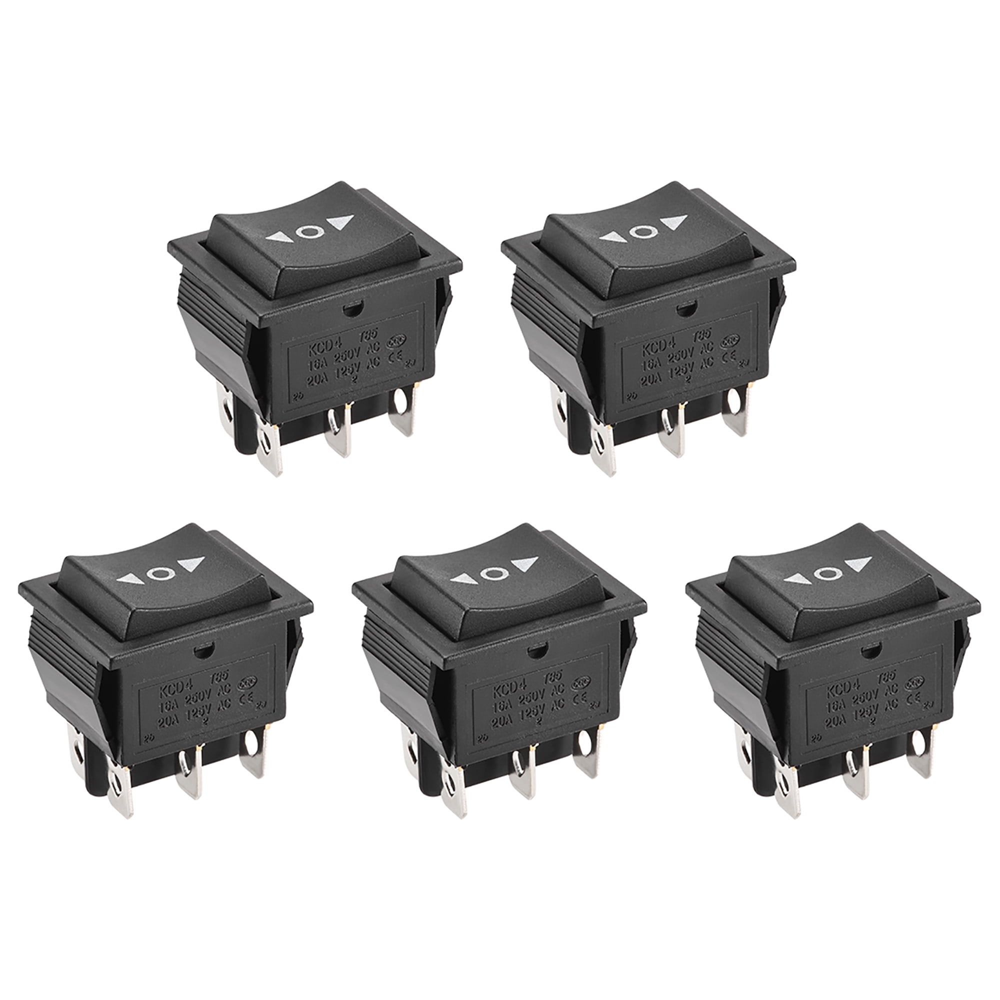 Uxcell 6pins 250V/16A 125V/20A Boat Rocker Switch Toggle Switch for ...