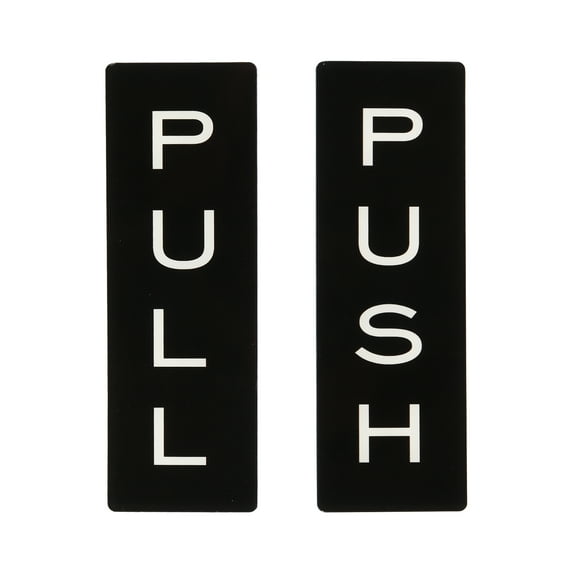 Uxcell 6x2" Push Pull Door Sign, 1 Pairs Acrylic Self-Adhesive Back ...