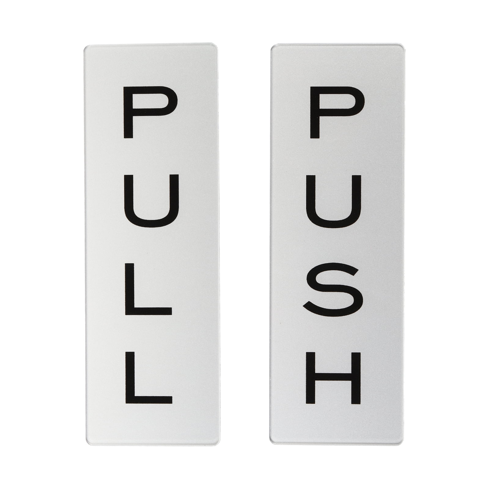 Uxcell 6x2" Push Pull Door Sign, 1 Pairs Acrylic Self-Adhesive Back ...