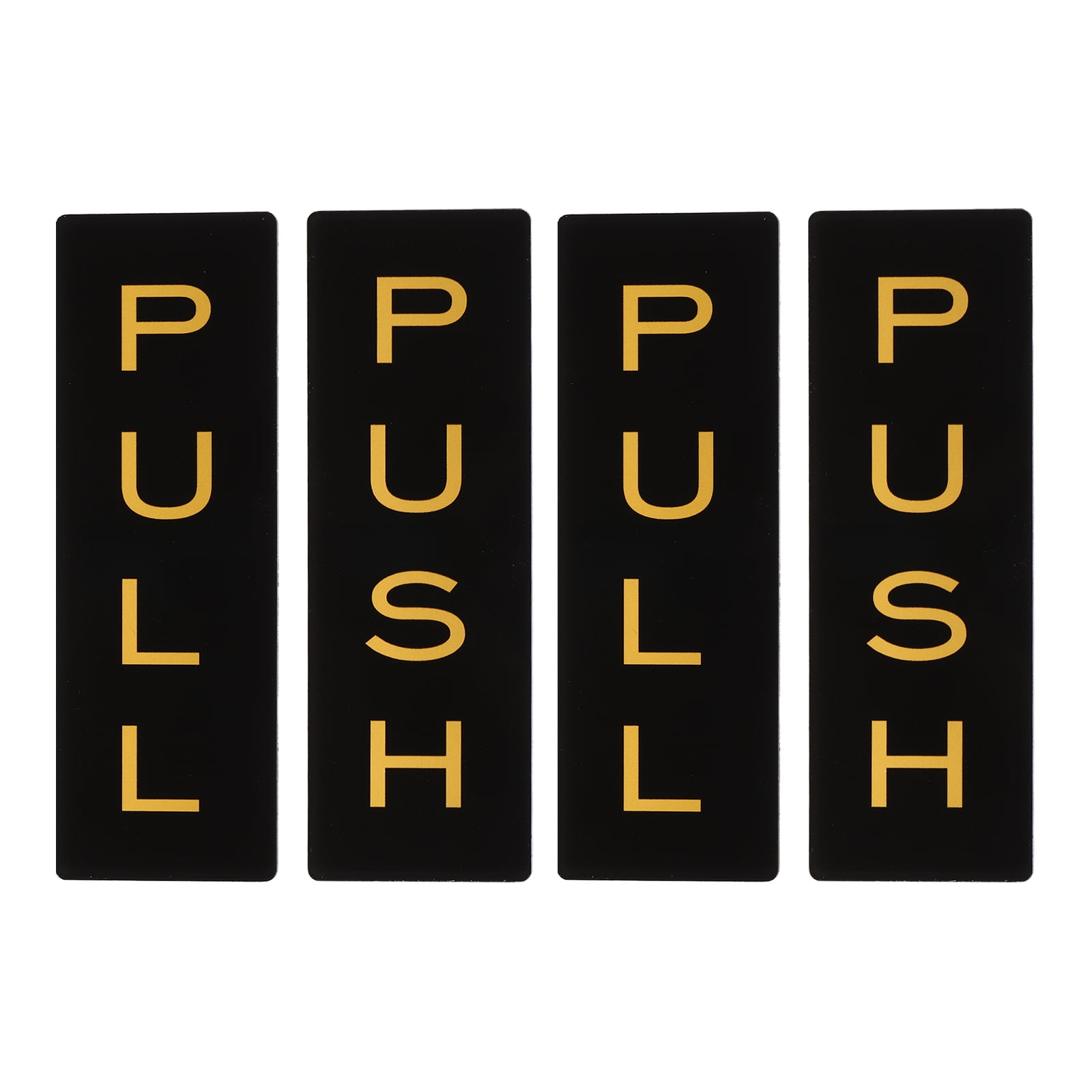 Uxcell 6x2" Push Pull Door Sign, 2 Pairs Acrylic Self-Adhesive Back ...