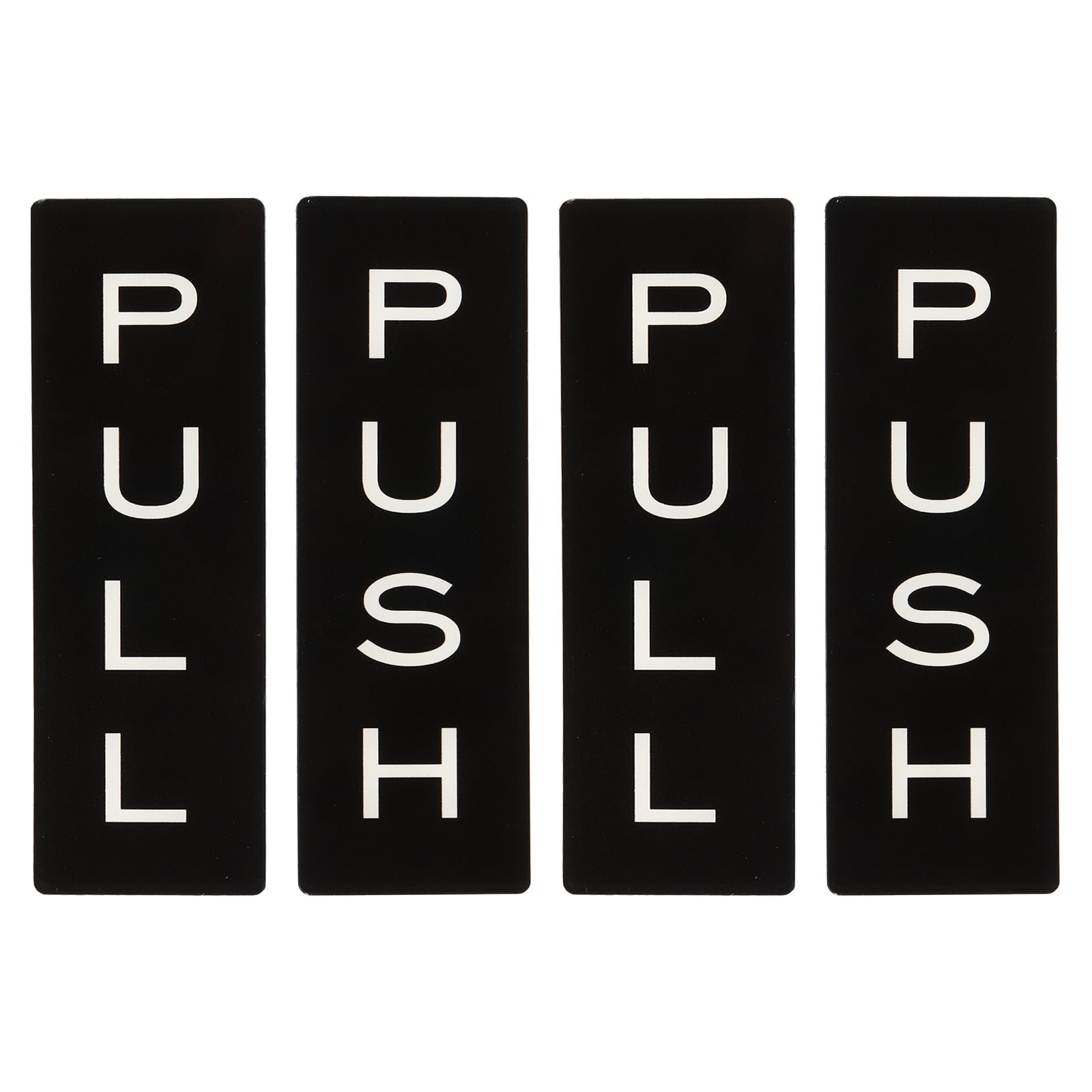 Uxcell 6x2" Push Pull Door Sign, 2 Pairs Acrylic Self-Adhesive Back ...