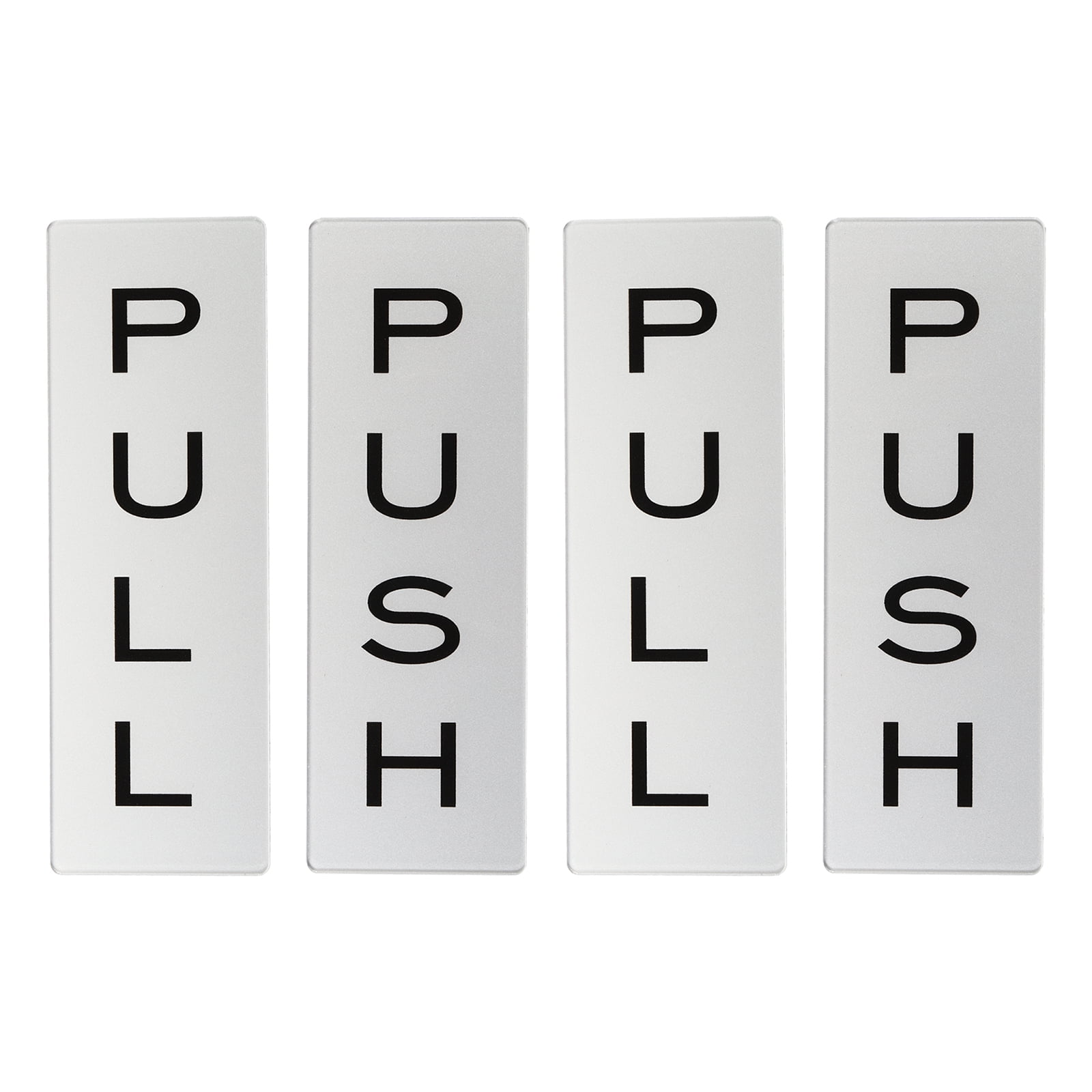 Uxcell 6x2" Push Pull Door Sign, 2 Pairs Acrylic Self-Adhesive Back ...