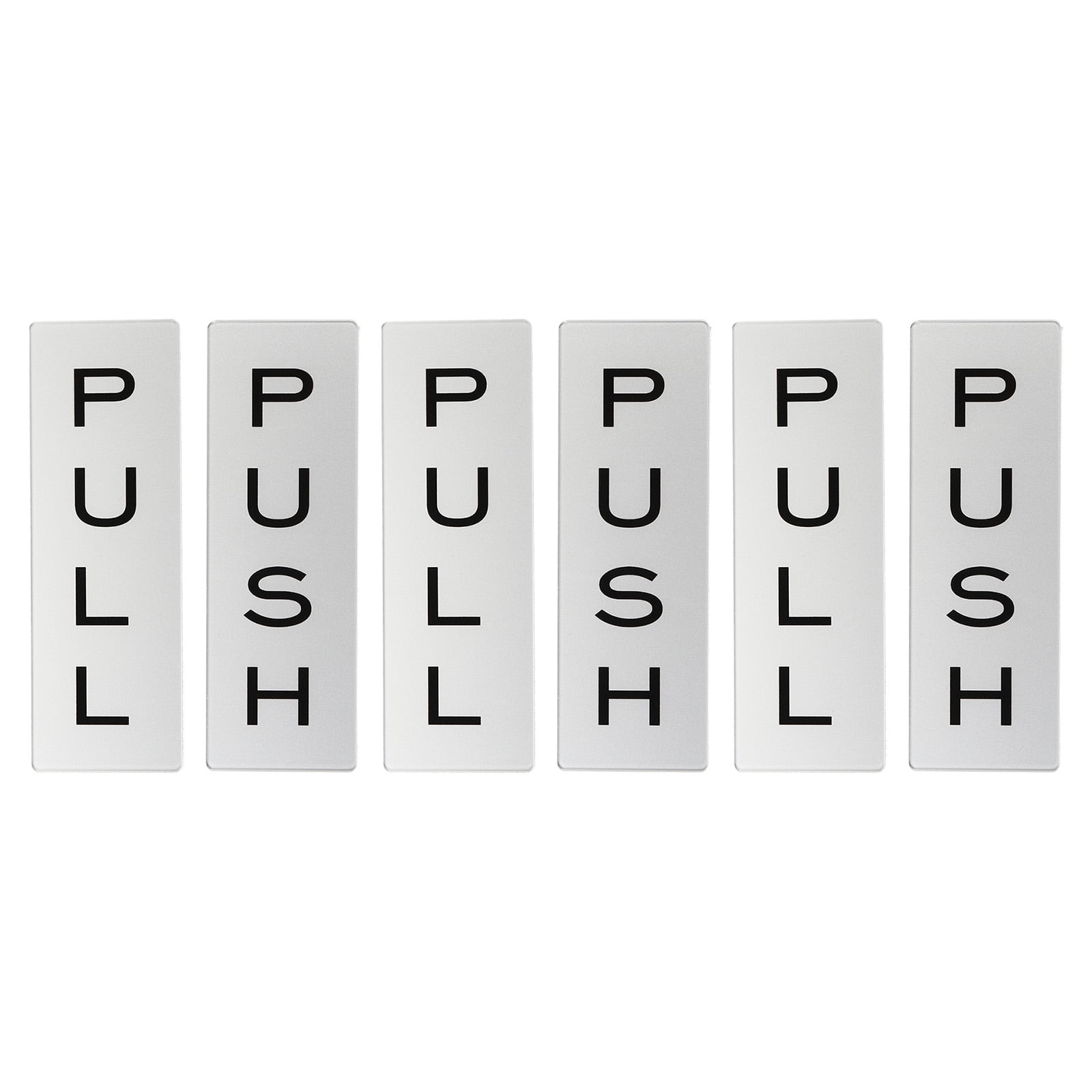 Uxcell 6x2" Push Pull Door Sign, 3 Pairs Acrylic Self-Adhesive Back ...
