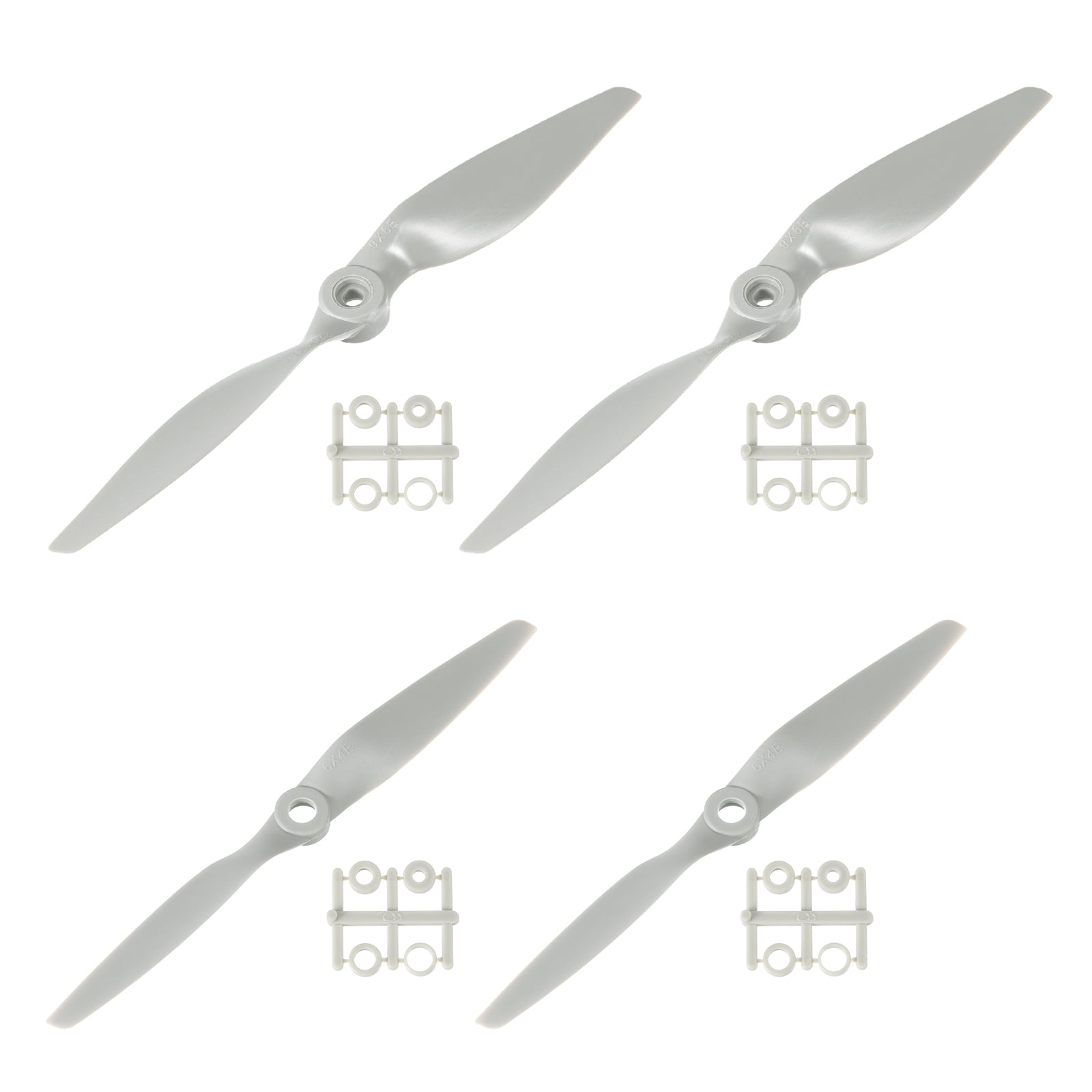 Uxcell 6x4" 9x6" Propeller RC Propellers 2 Vane Blades Props Grey with ...