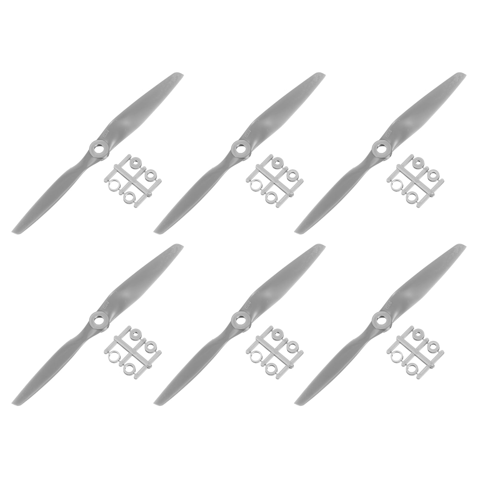 Uxcell 6x4 Inch RC Propellers 2-Vane Blades Props Gray with Adapter ...