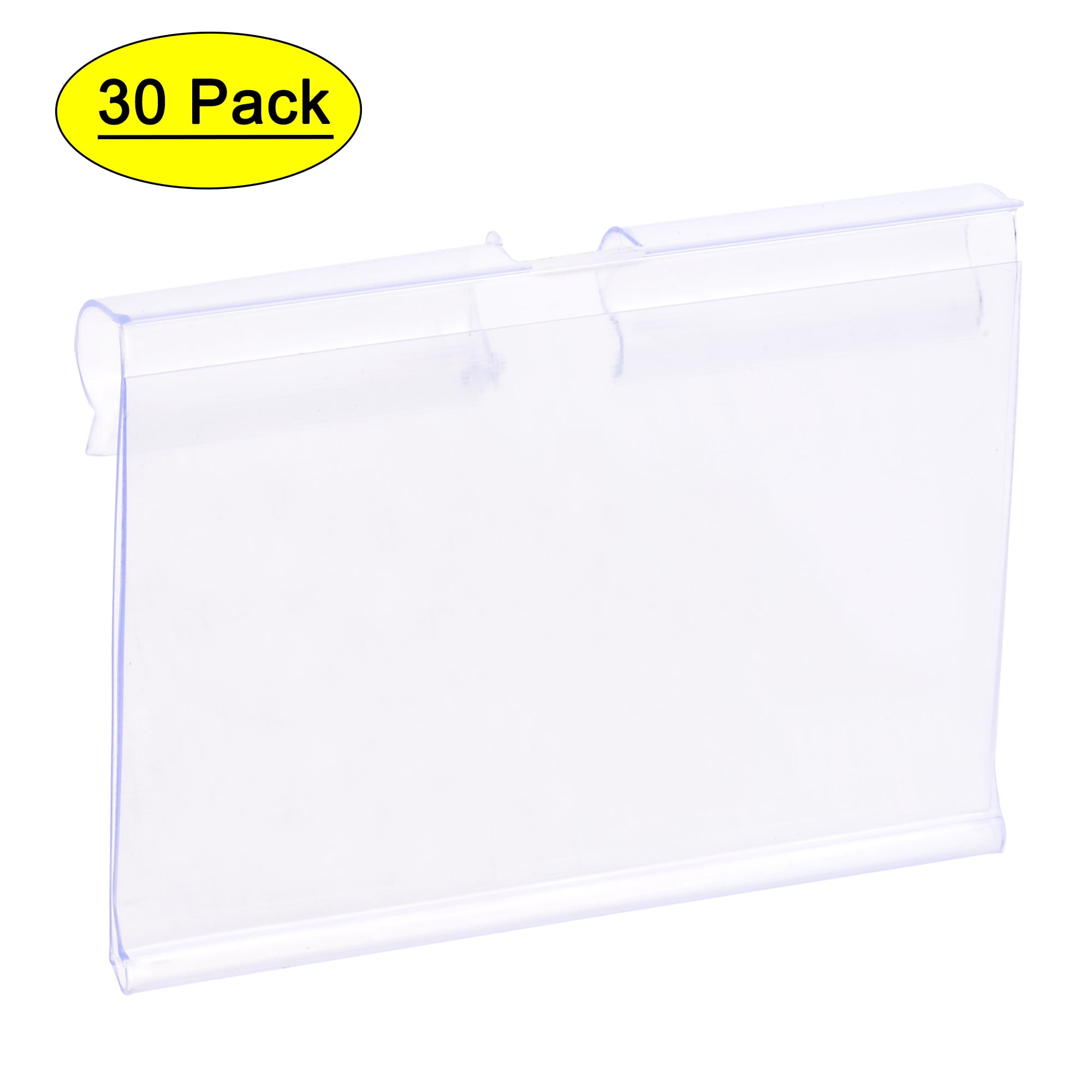Uxcell 6x4cm Clear Plastic Label Holder for Wire Shelf, 30 Pack ...