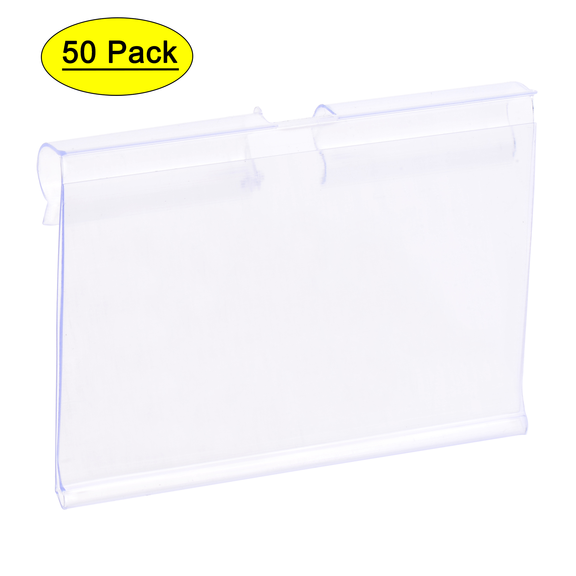 Uxcell 6x4cm Clear Plastic Label Holder for Wire Shelf, 50 Pack ...