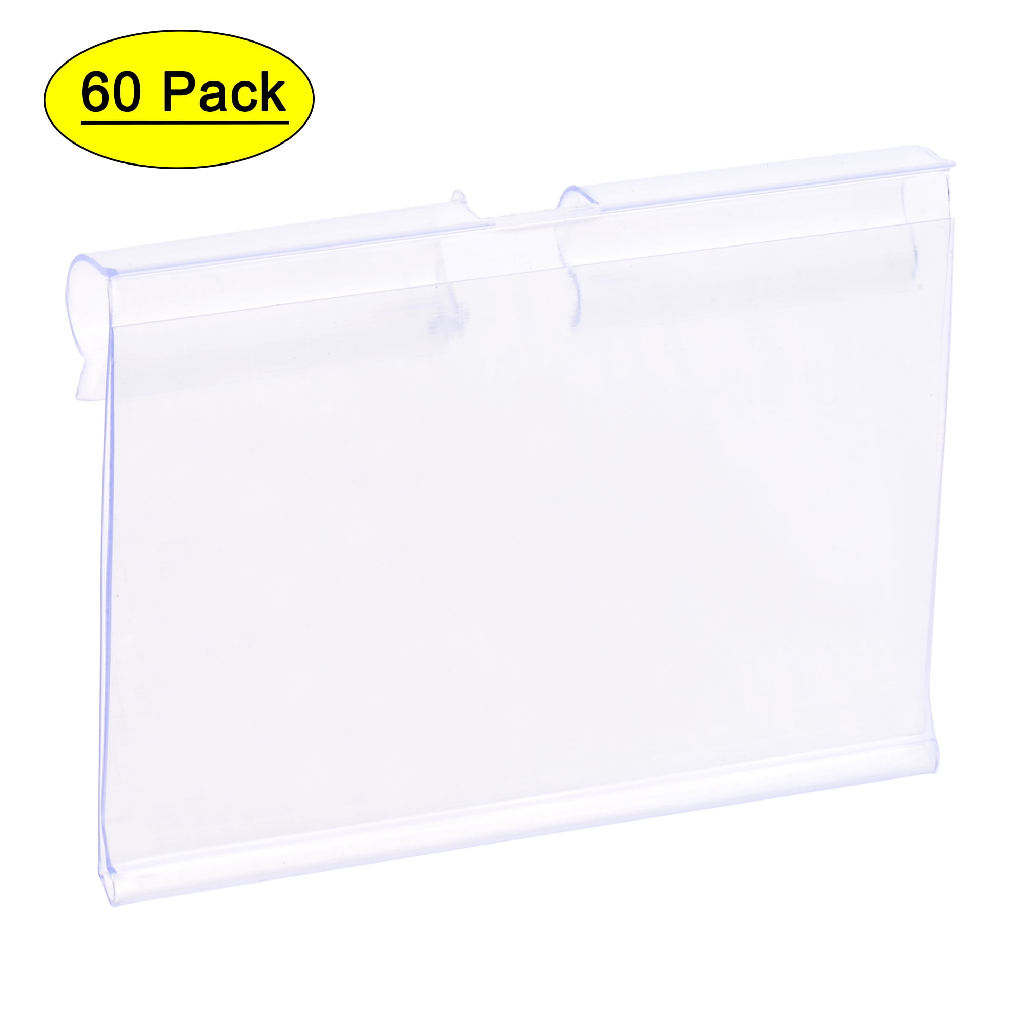 Uxcell 6x4cm Clear Plastic Label Holder for Wire Shelf, 60 Pack ...