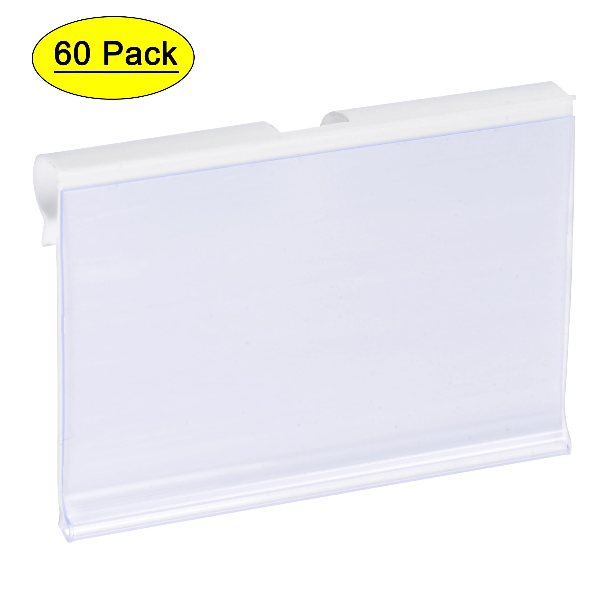 Uxcell 6x4cm Clear White Plastic Label Holder for Wire Shelf, 60 Pack ...