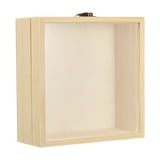 Uxcell 6x6 Wooden Shadow Box Display Case Memory Box with Glass Window ...