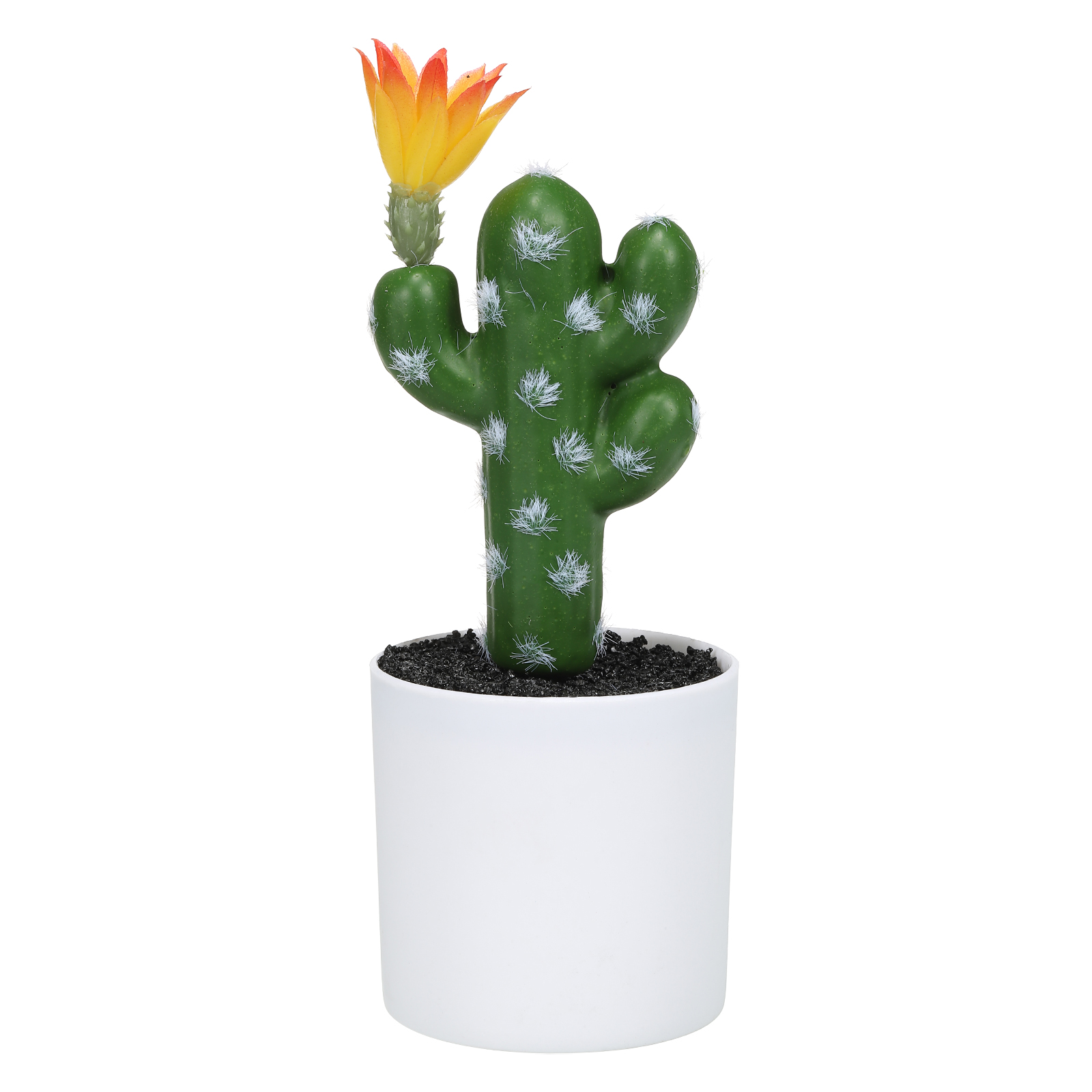 Uxcell 7.1"x2.8" Artificial Cactus Fake Flowering Cactus Decor Faux ...