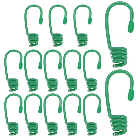 Uxcell 7/16"(11mm) Bungee Cord Hooks 3.3" Length, 15Pcs Heavy Bungee ...