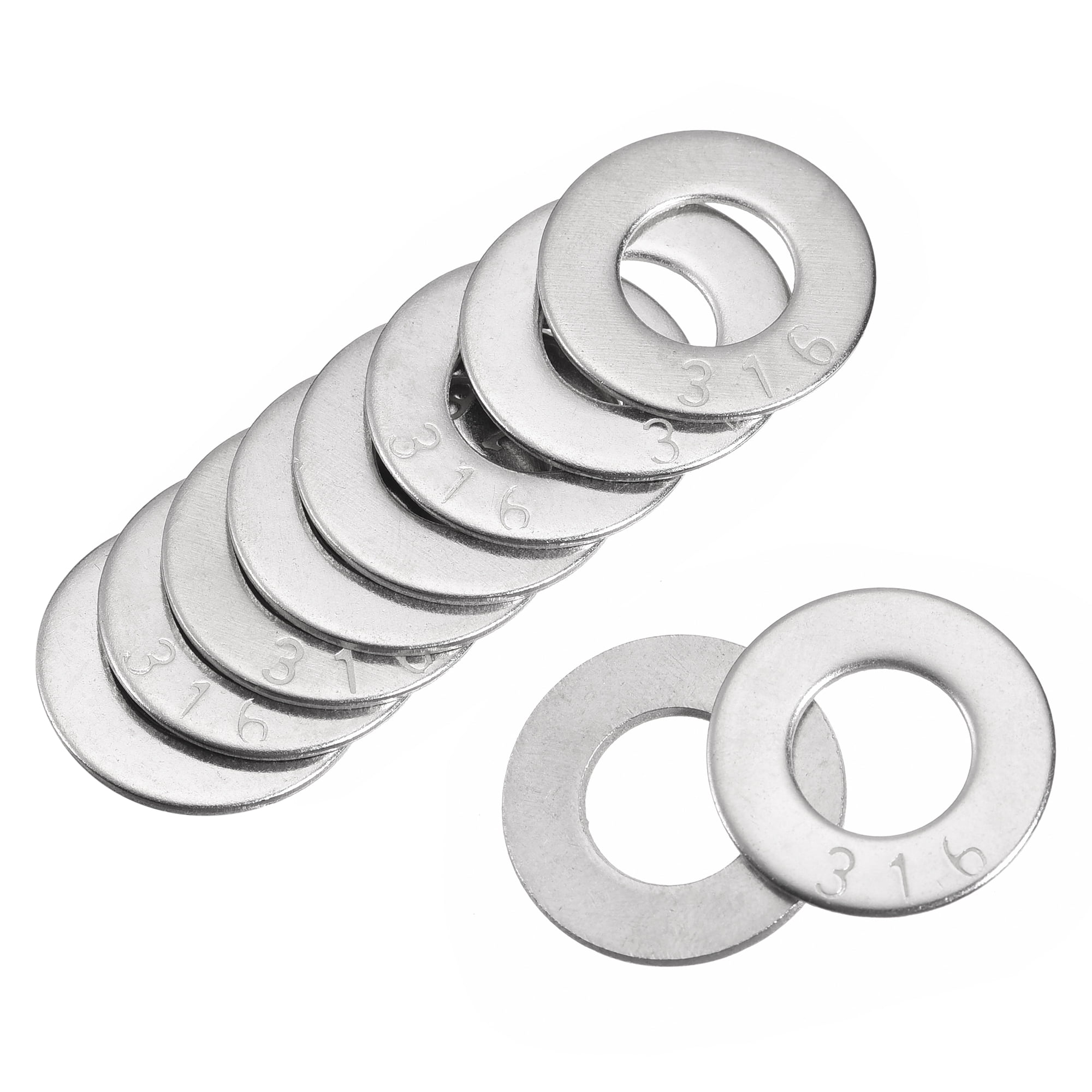 Uxcell 7/16" 316 Stainless Steel Flat Washer for Screw Bolt 50 Pack ...