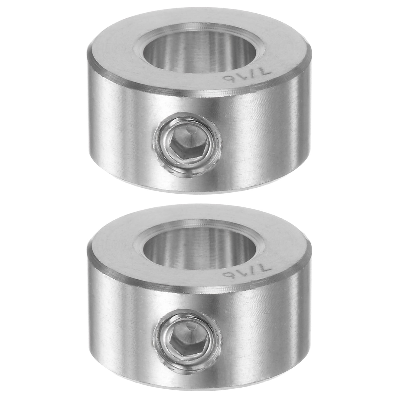 Uxcell 7/16" Bore 304 Stainless Steel Set Screw Shaft Collars, 7/8" OD ...