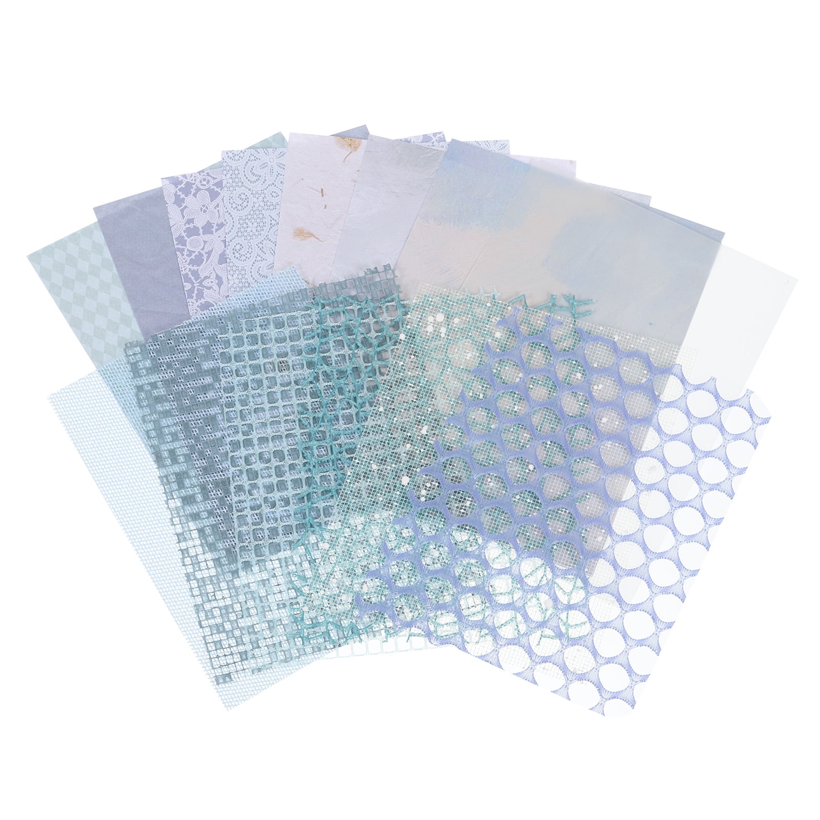 Uxcell 7.1x5.2" Scrapbook Texture Paper Set, 15pcs Mesh Fabric Craft ...