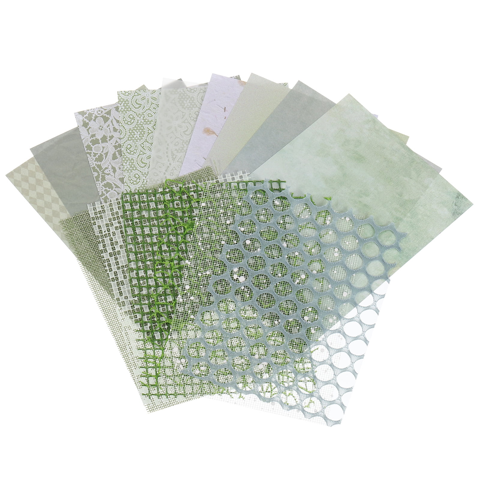 Uxcell 7.1x5.2" Scrapbook Texture Paper Set, 15pcs Mesh Fabric Craft ...