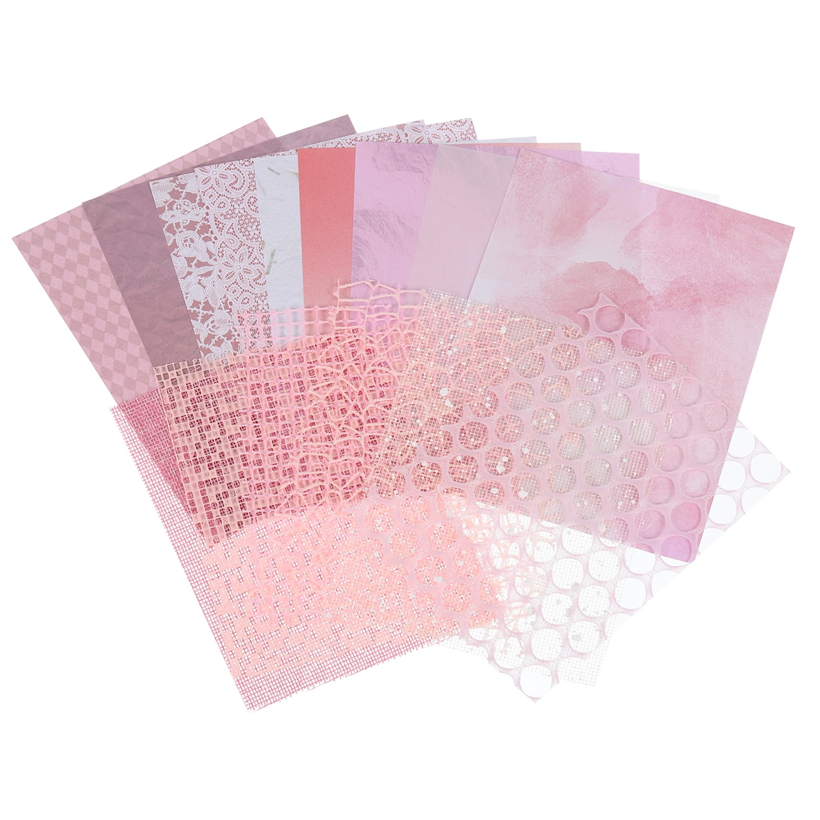 Uxcell 7.1x5.2" Scrapbook Texture Paper Set, 15pcs Mesh Fabric Craft ...