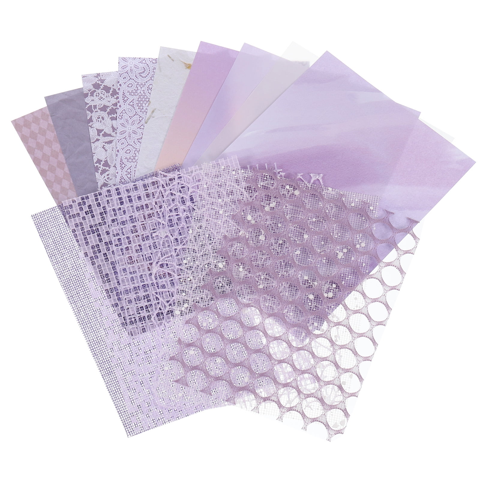Uxcell 7.1x5.2" Scrapbook Texture Paper Set, 15pcs Mesh Fabric Craft ...