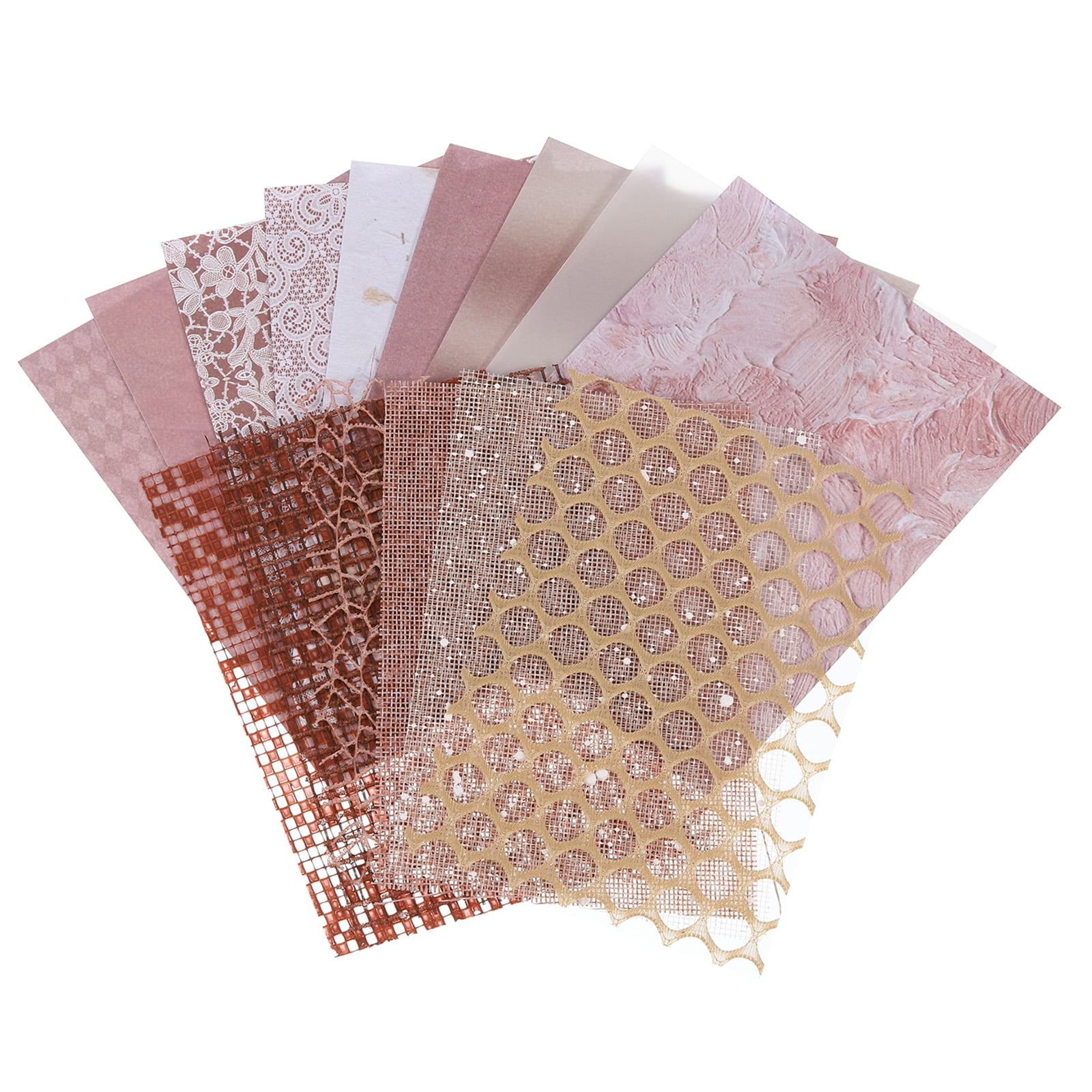 Uxcell 7.1x5.2" Scrapbook Texture Paper Set, 15pcs Mesh Fabric Craft ...