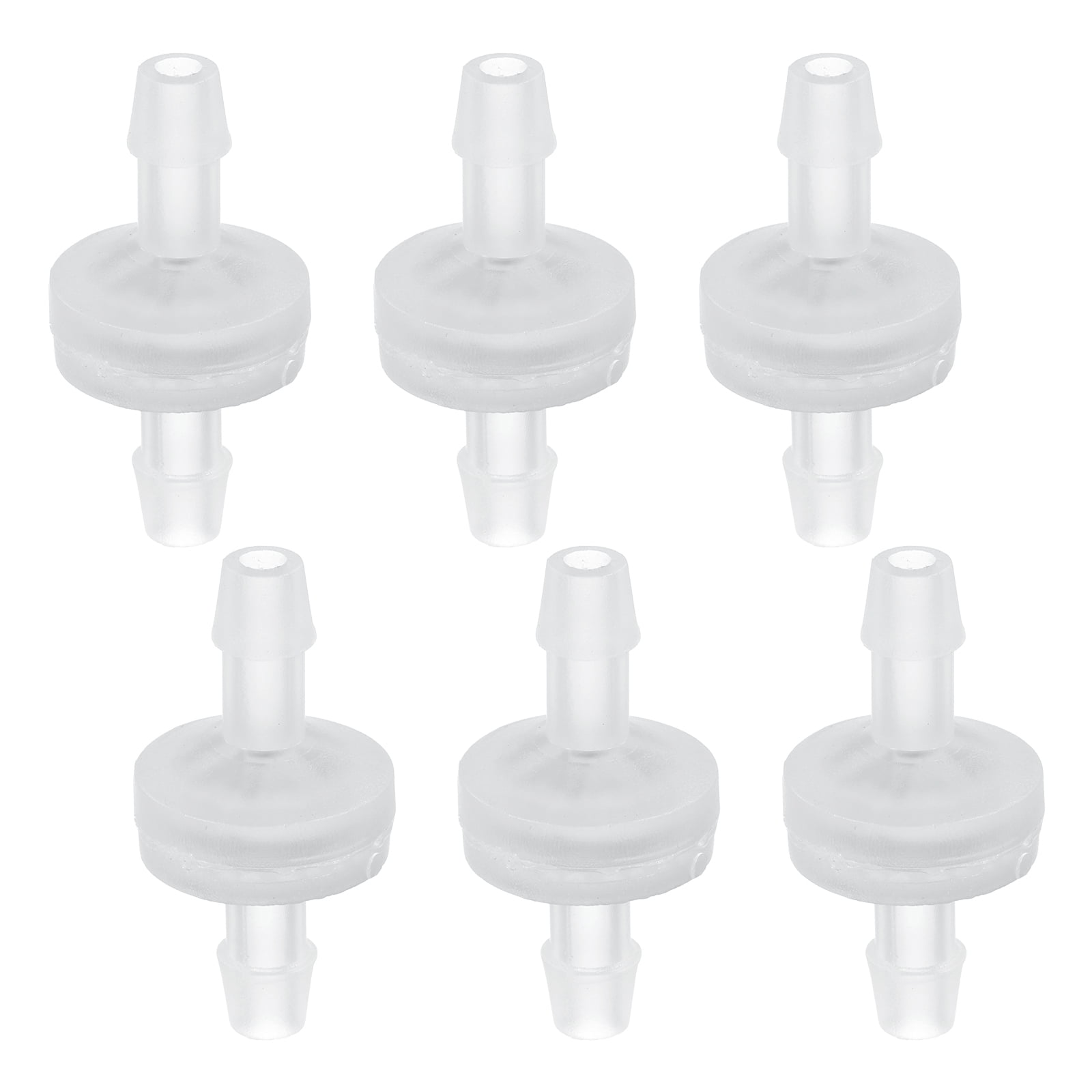 Uxcell 7/32 Inches One Way Check Valve, 6 Pcs Plastic Hose Barb Inline ...