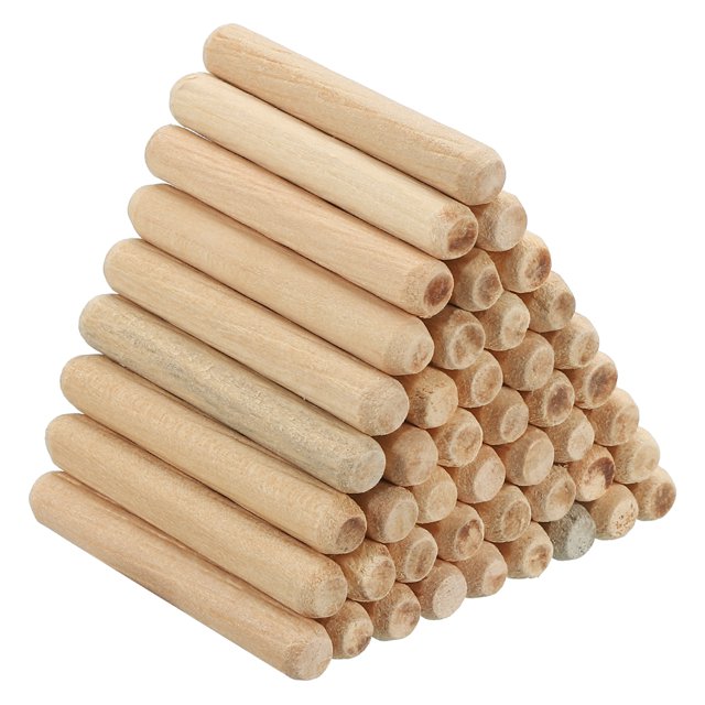 Uxcell 7/32"x1 9/16" Wood Dowel Pins,120 Pack Fluted Wooden Dowel Pin ...