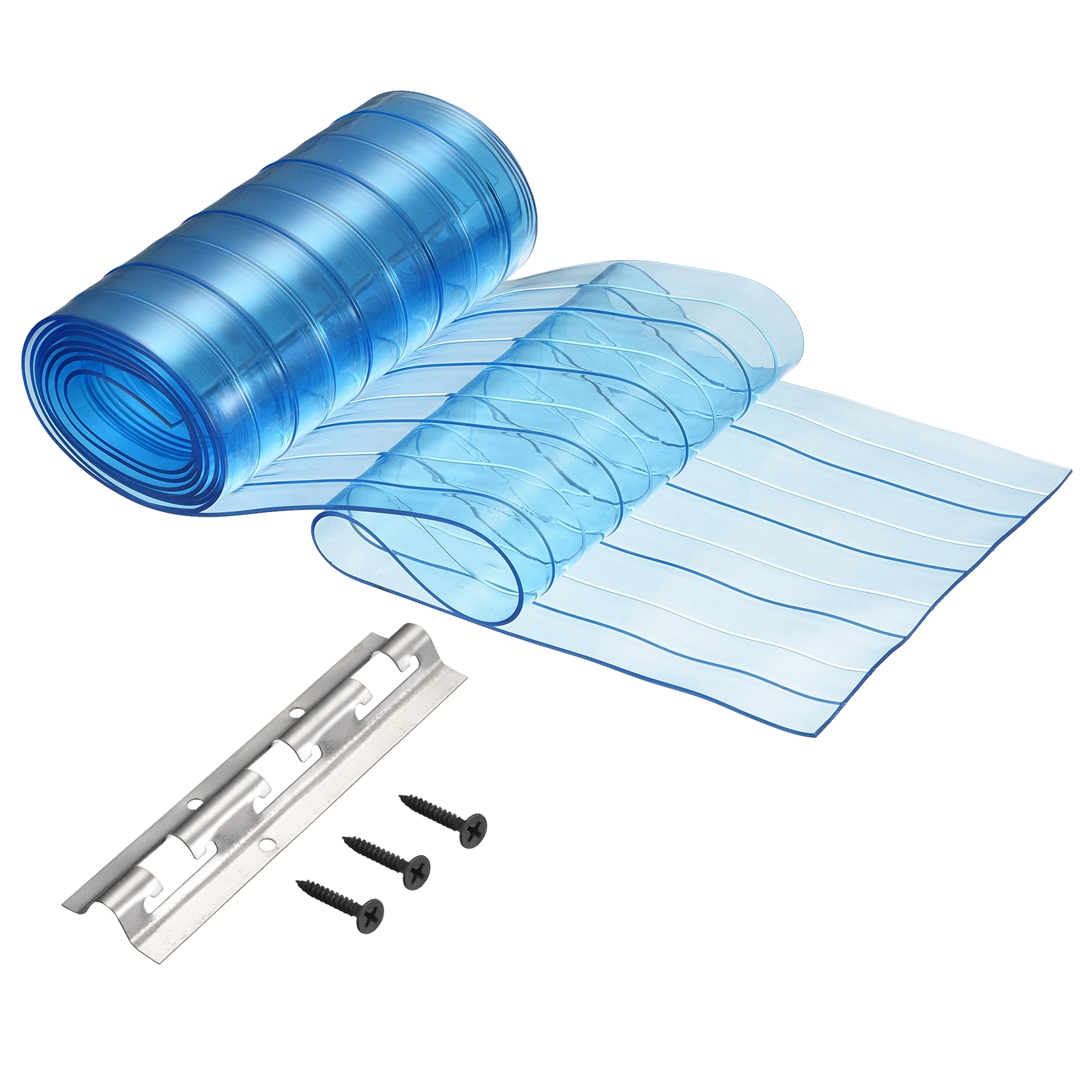 Uxcell 7.5 Ft x 7.5 in Plastic Vinyl Strip Curtain, Clear Freezer ...