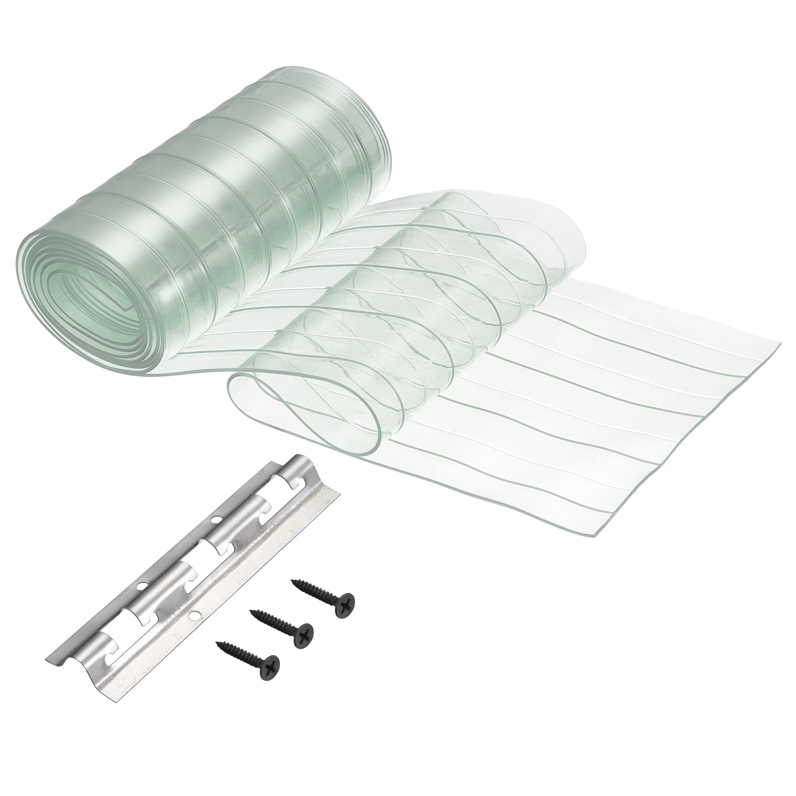 Uxcell 7.5 Ft x 7.5 in Plastic Vinyl Strip Curtain, Clear Freezer ...