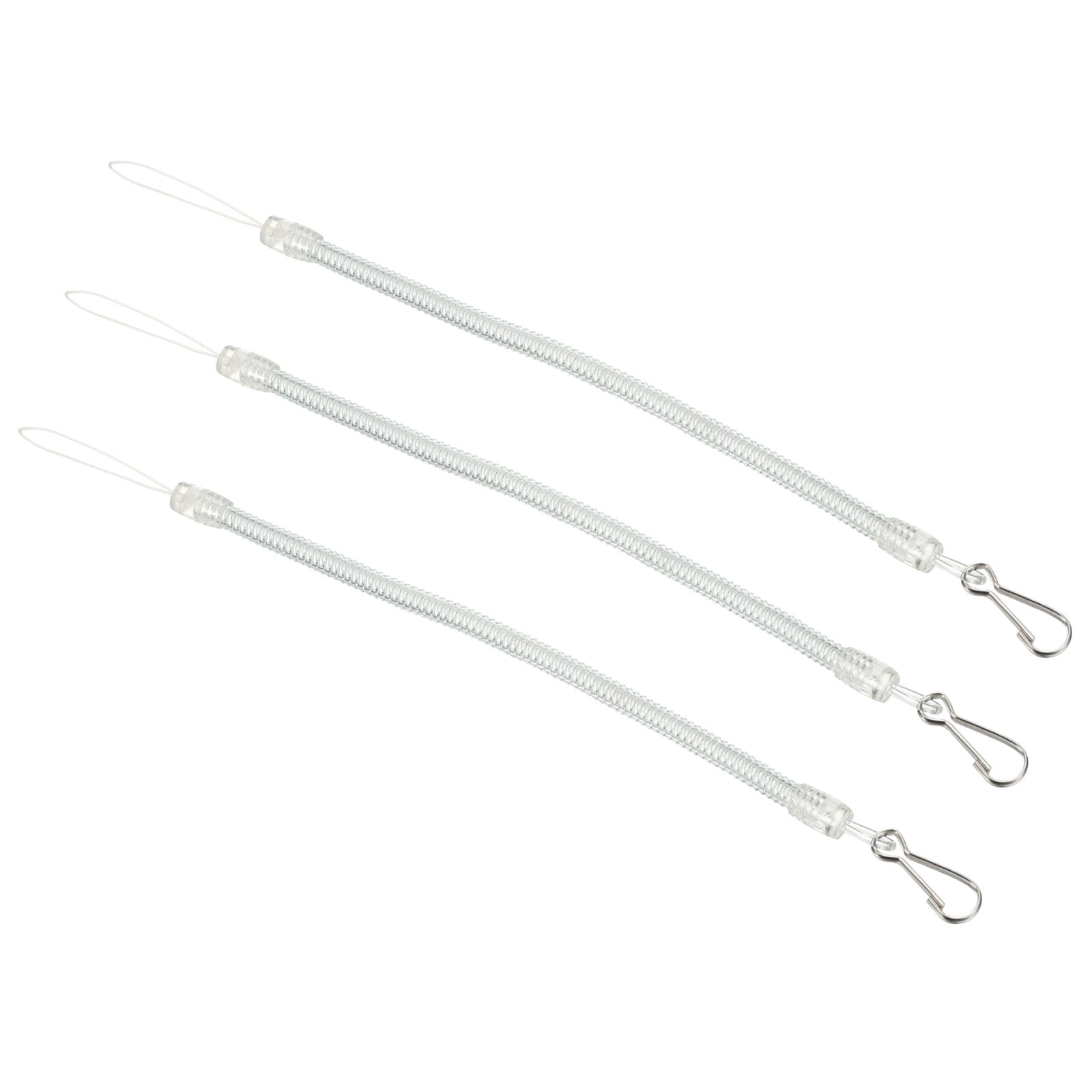 Uxcell 7.5" Plastic Retractable Spring Coil Strap Clasp Holder Cord ...