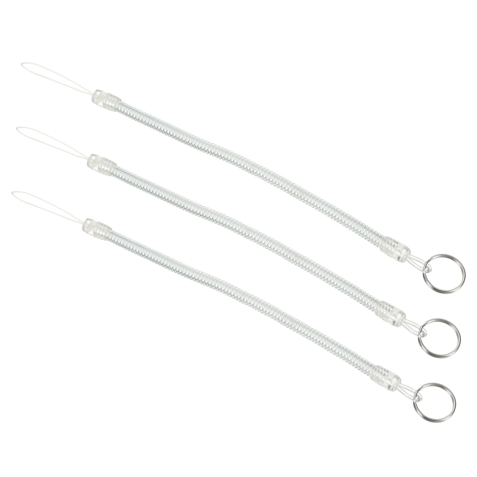 Uxcell 7.5" Plastic Retractable Spring Coil Strap Keyring Holder Cord ...
