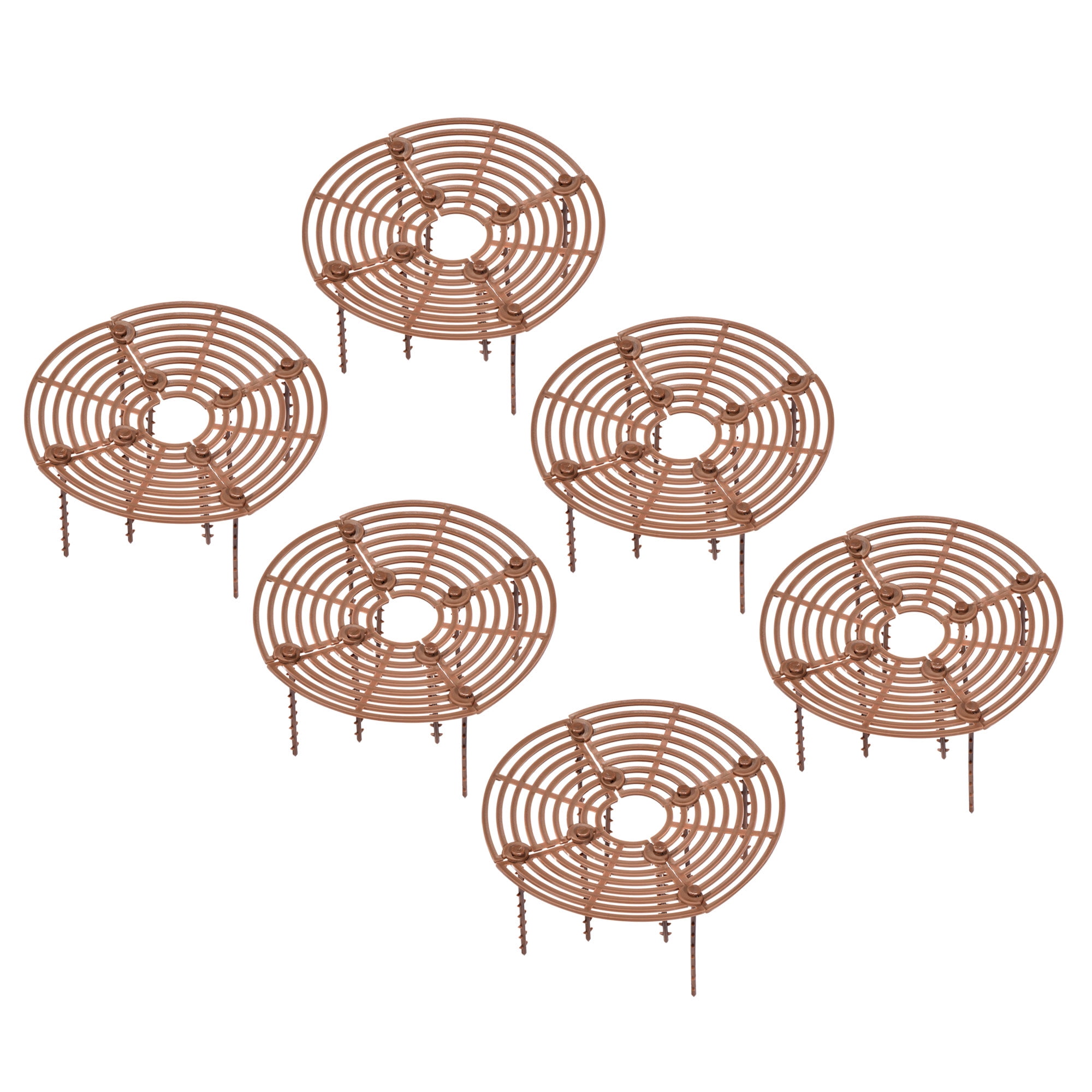 Uxcell 7.5" Round ABS Plant Grid Flowerpot Soil Protector Cover, Brown ...