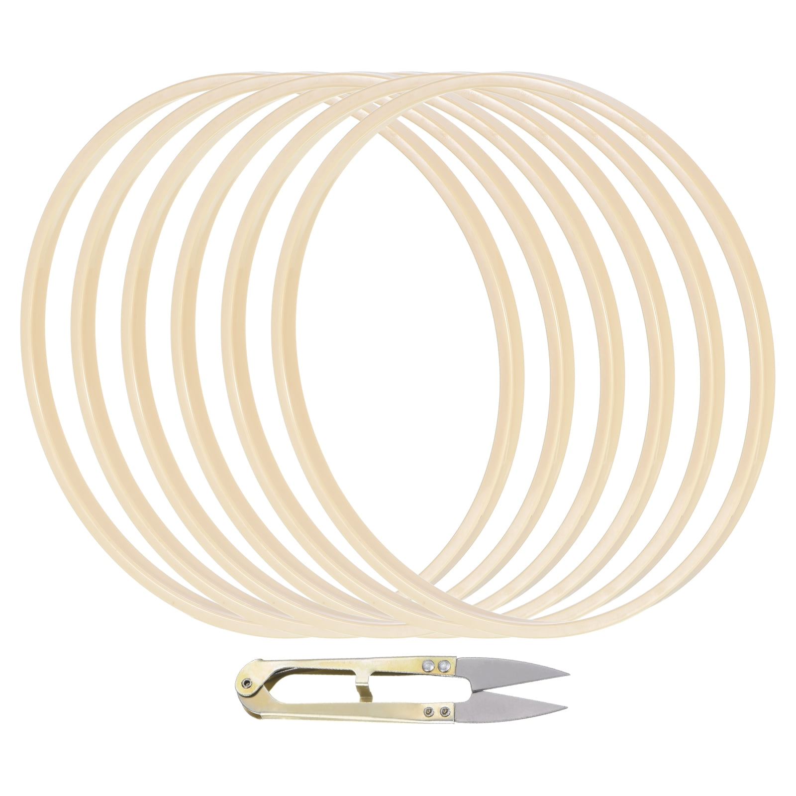 Uxcell 7.7 Inch ABS Macrame Floral Hoop Craft Rings with 1 Scissor for ...