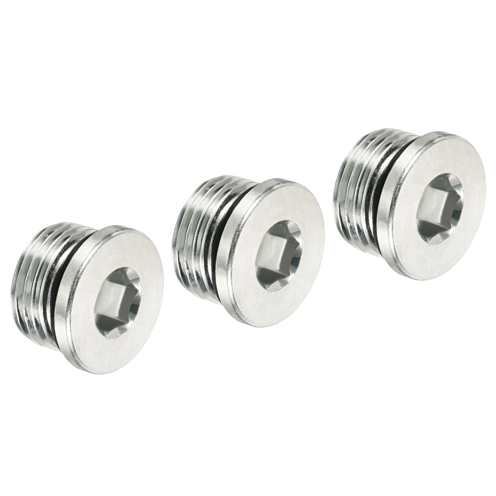 Uxcell 7/8-14UNF Internal Hex Head Pipe Fitting Plug, 3 Pack Male Thread 45# Steel Socket Plug ...