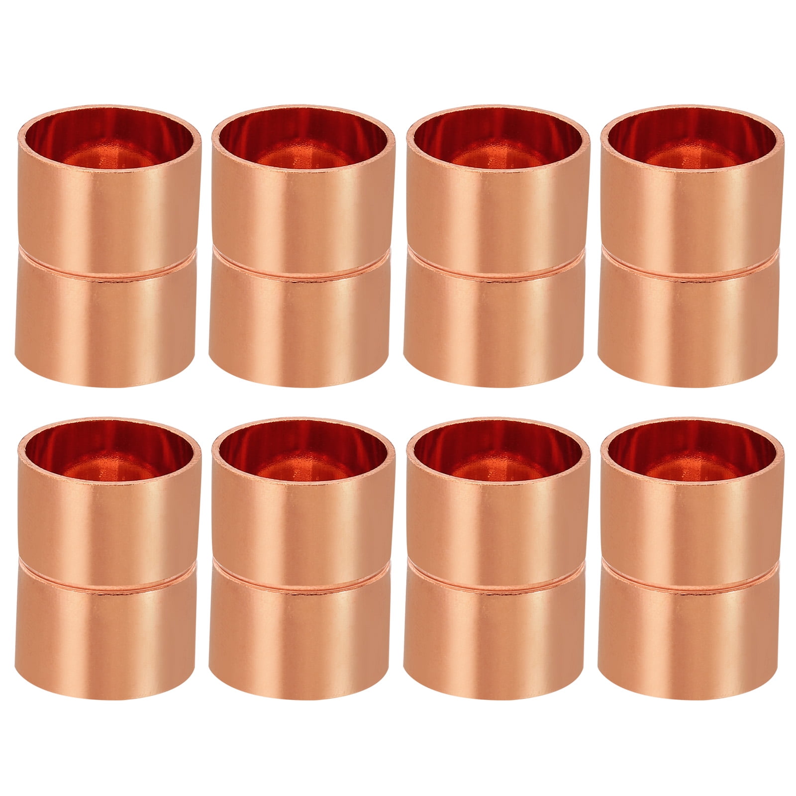 Uxcell 7/8 Inch ID Copper Coupling Fittings, 8 Pcs Rolled Tube Stop ...