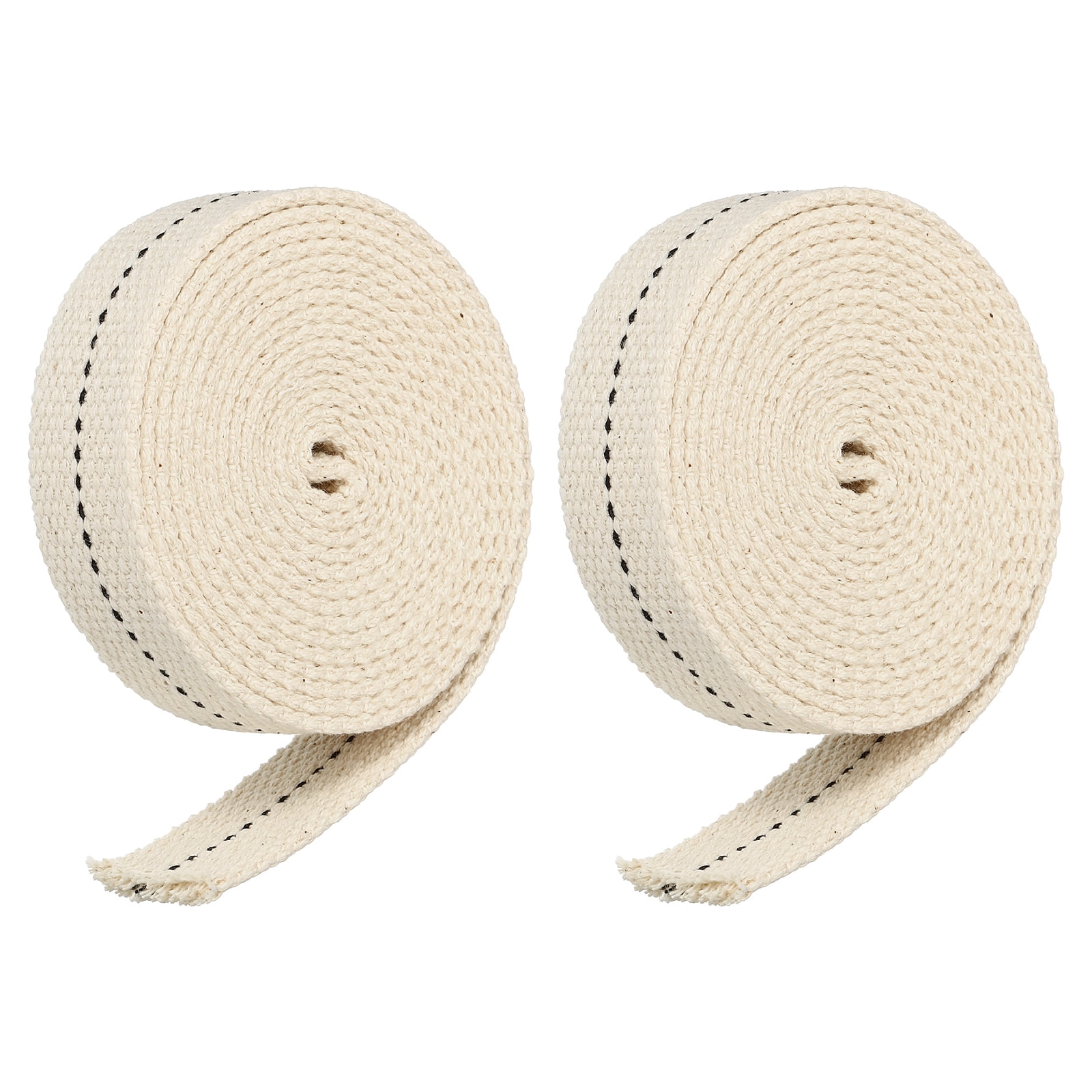 Uxcell 7/8 inch Flat Wide 2 Meter/6.5Ft Long Cotton Oil Lamp Wick with ...