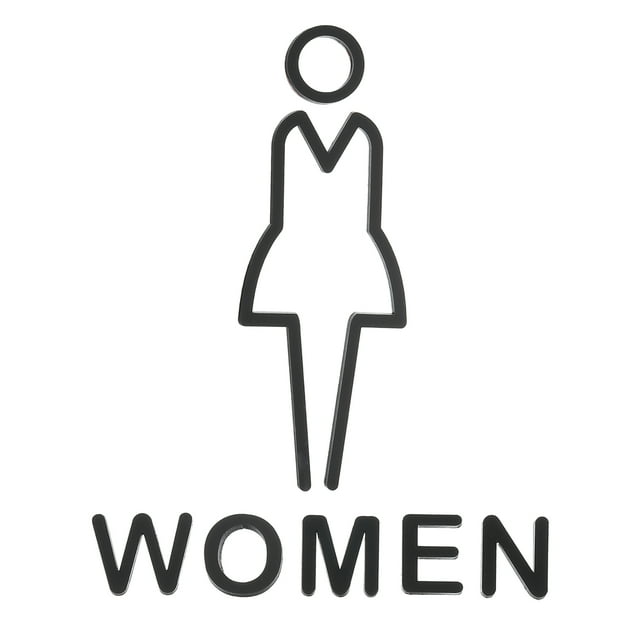 Uxcell 7.9" Bathroom Sign, 1 Pack Acrylic Women Restroom Sign Self ...