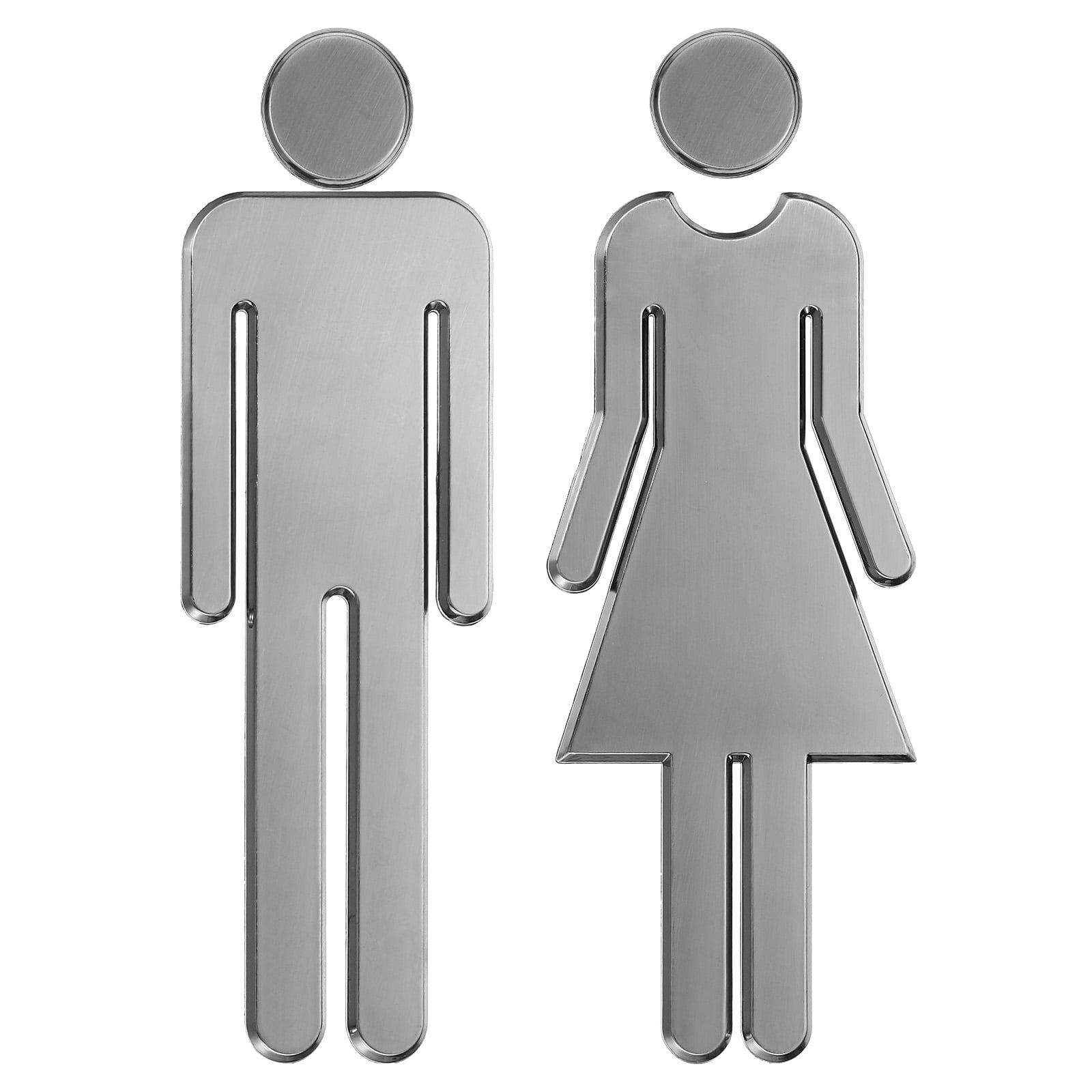 Uxcell 7.9" Bathroom Sign, 1 Pairs Brushed Men Women Restroom Sign Self ...