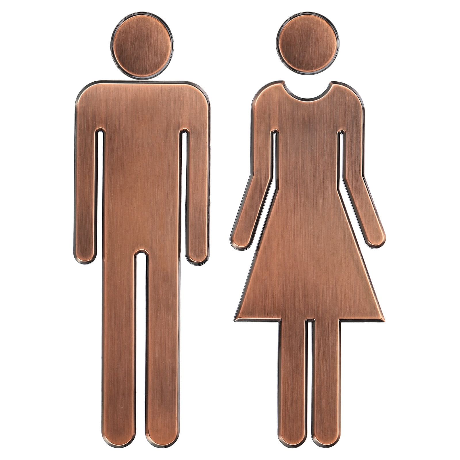 Uxcell 7.9" Bathroom Sign, 1 Pairs Brushed Men Women Restroom Sign Self ...