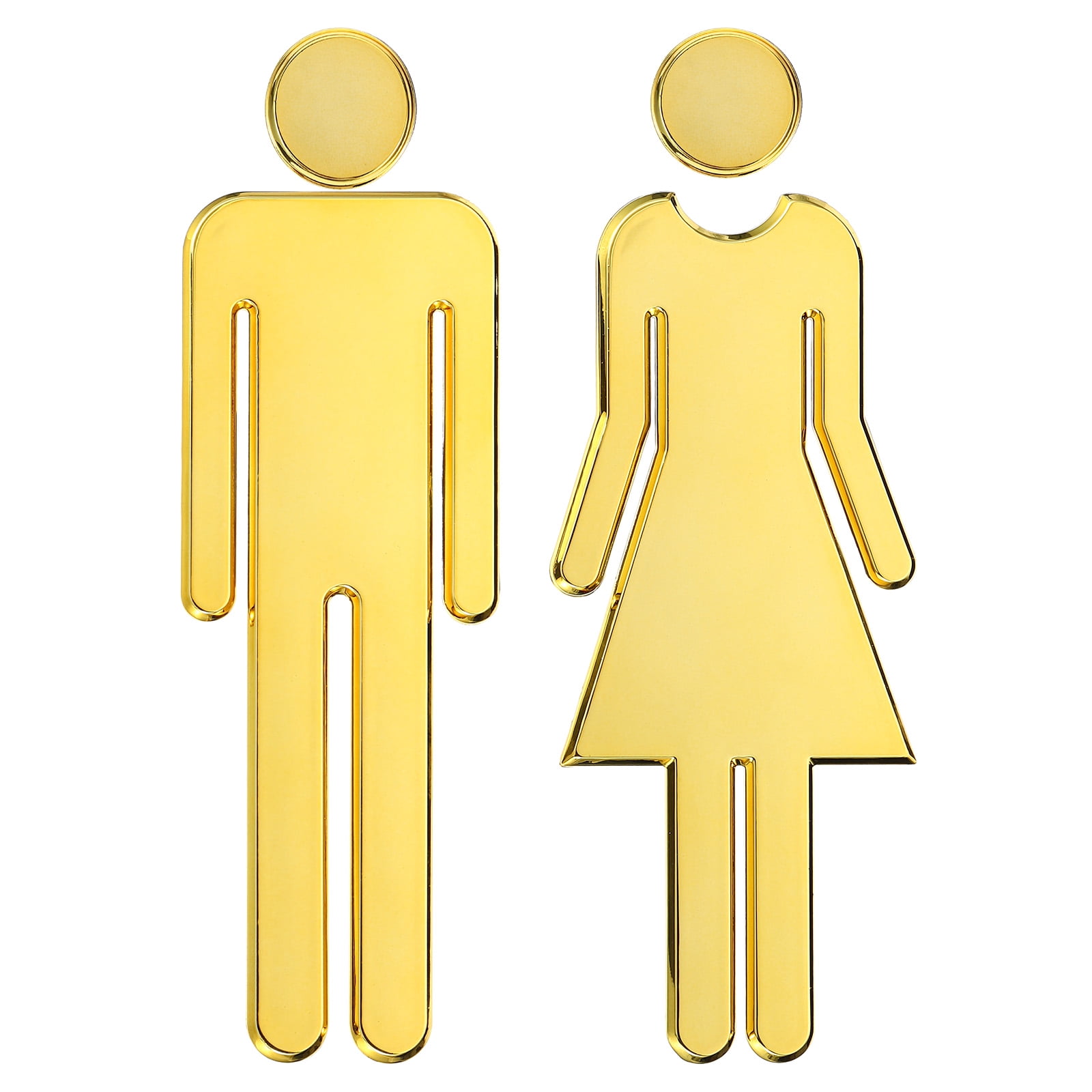 Uxcell 7.9" Bathroom Sign, 1 Pairs Brushed Men Women Restroom Sign Self ...