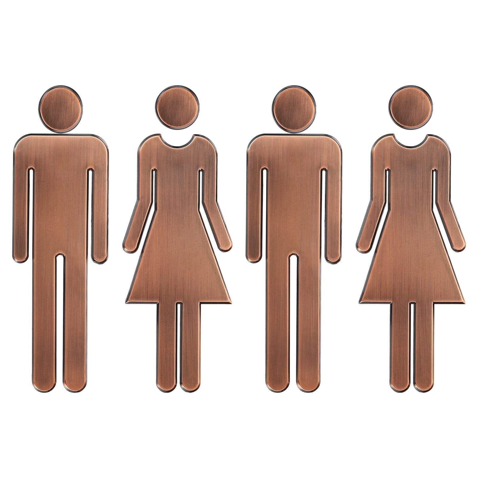 Uxcell 7.9" Bathroom Sign, 2 Pairs Brushed Men Women Restroom Sign Self ...