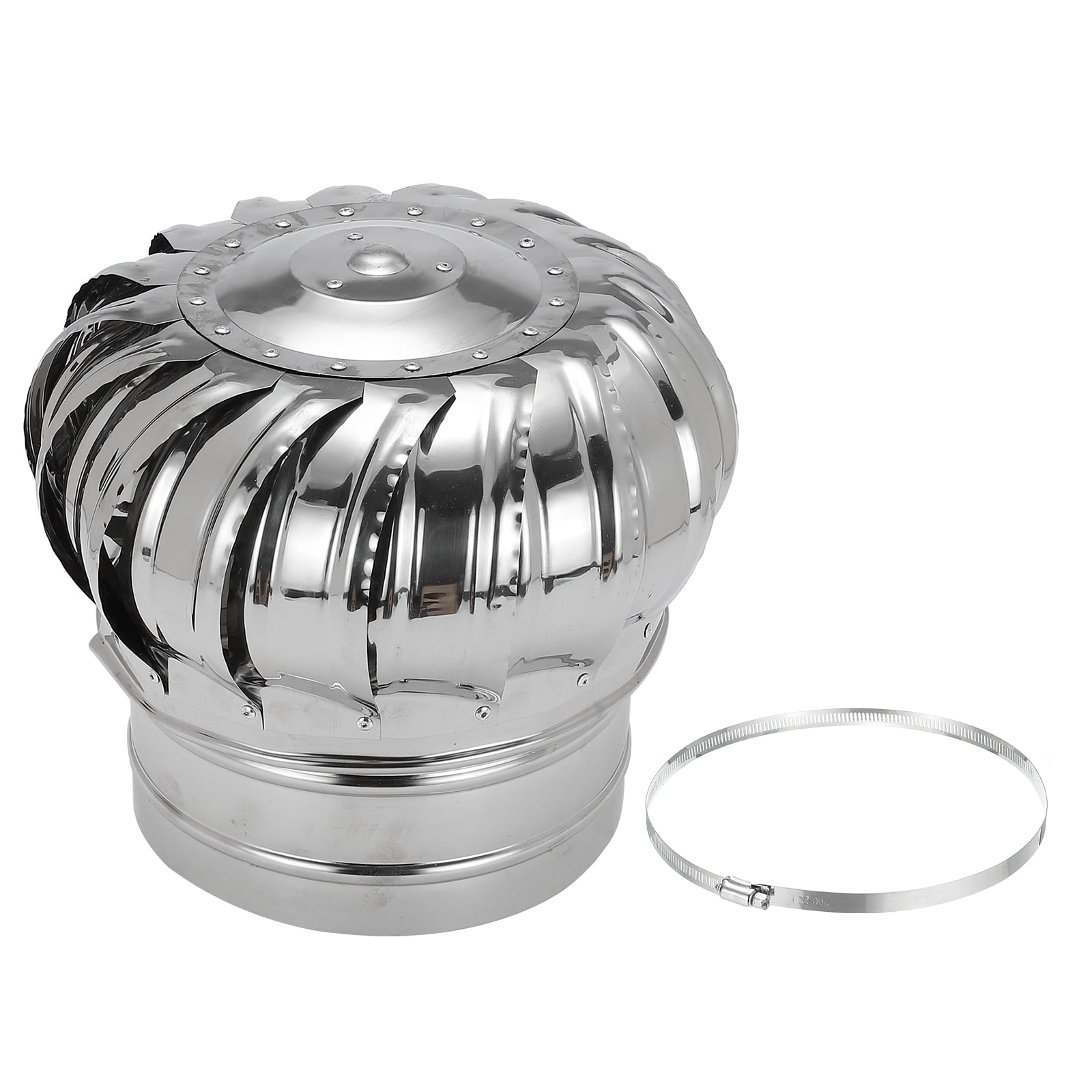 Uxcell 7.9" Size Stainless Steel Roof Vent, Exhaust Wind Turbine Cap ...